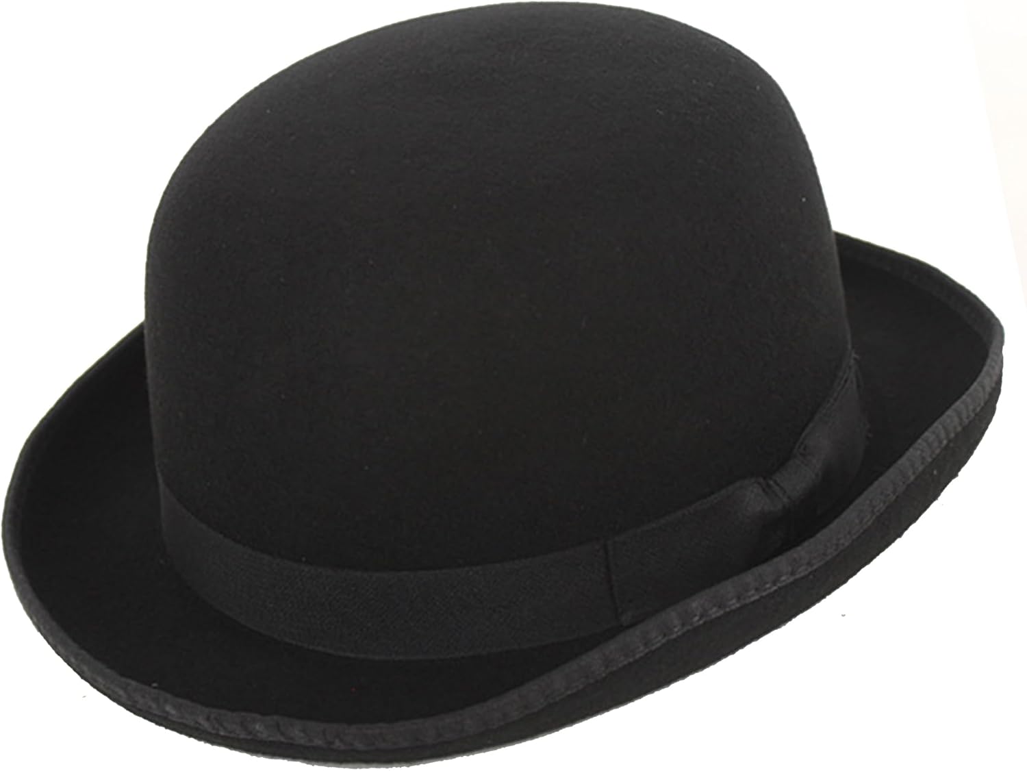 CHUNTIAN Women Men Wool Felt Derby Hat Rolled Brim Church Bowler Hats ...