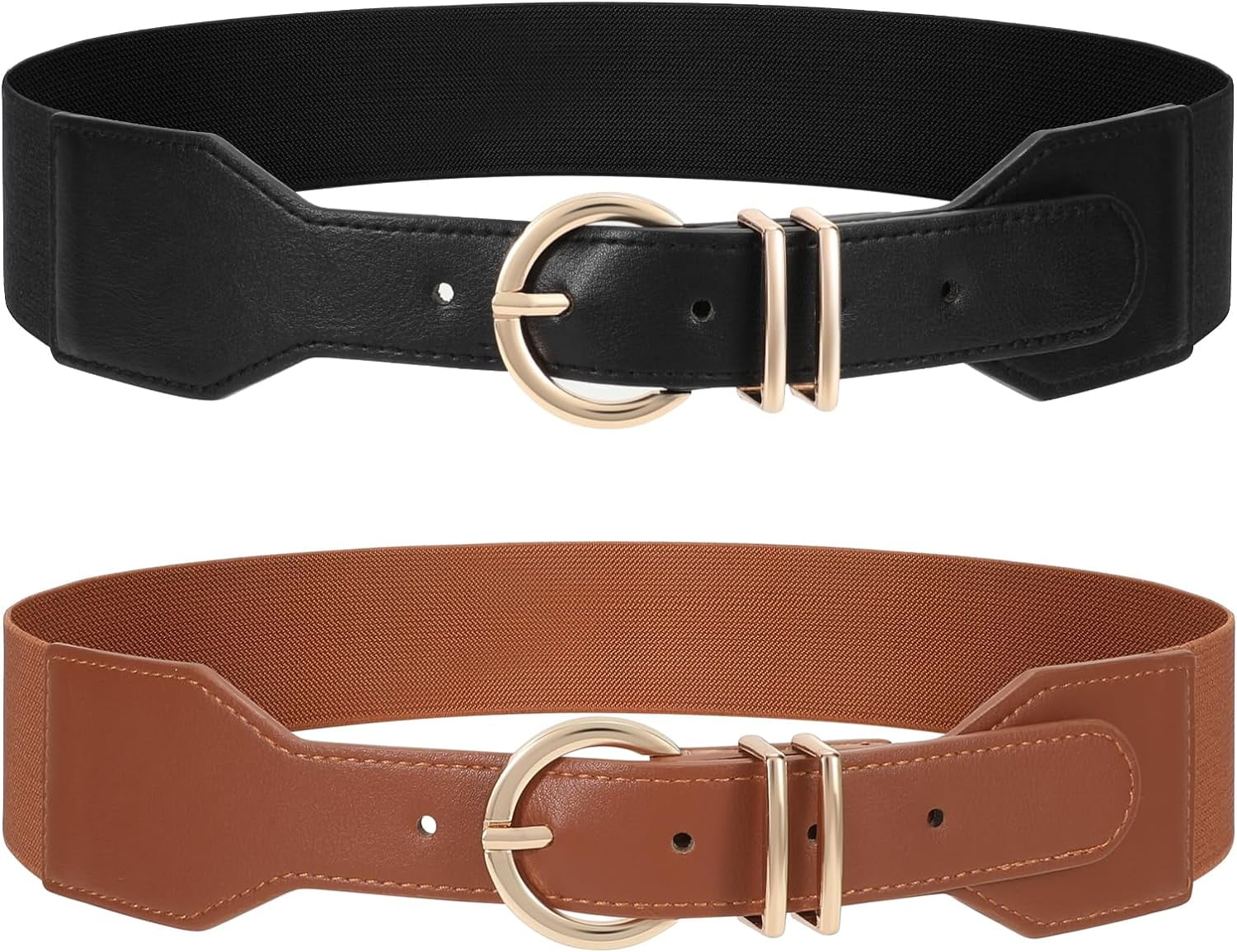 CHUNTIAN Women Wide Elastic Waist Belt Ladies Stretchy Dress Belt with ...