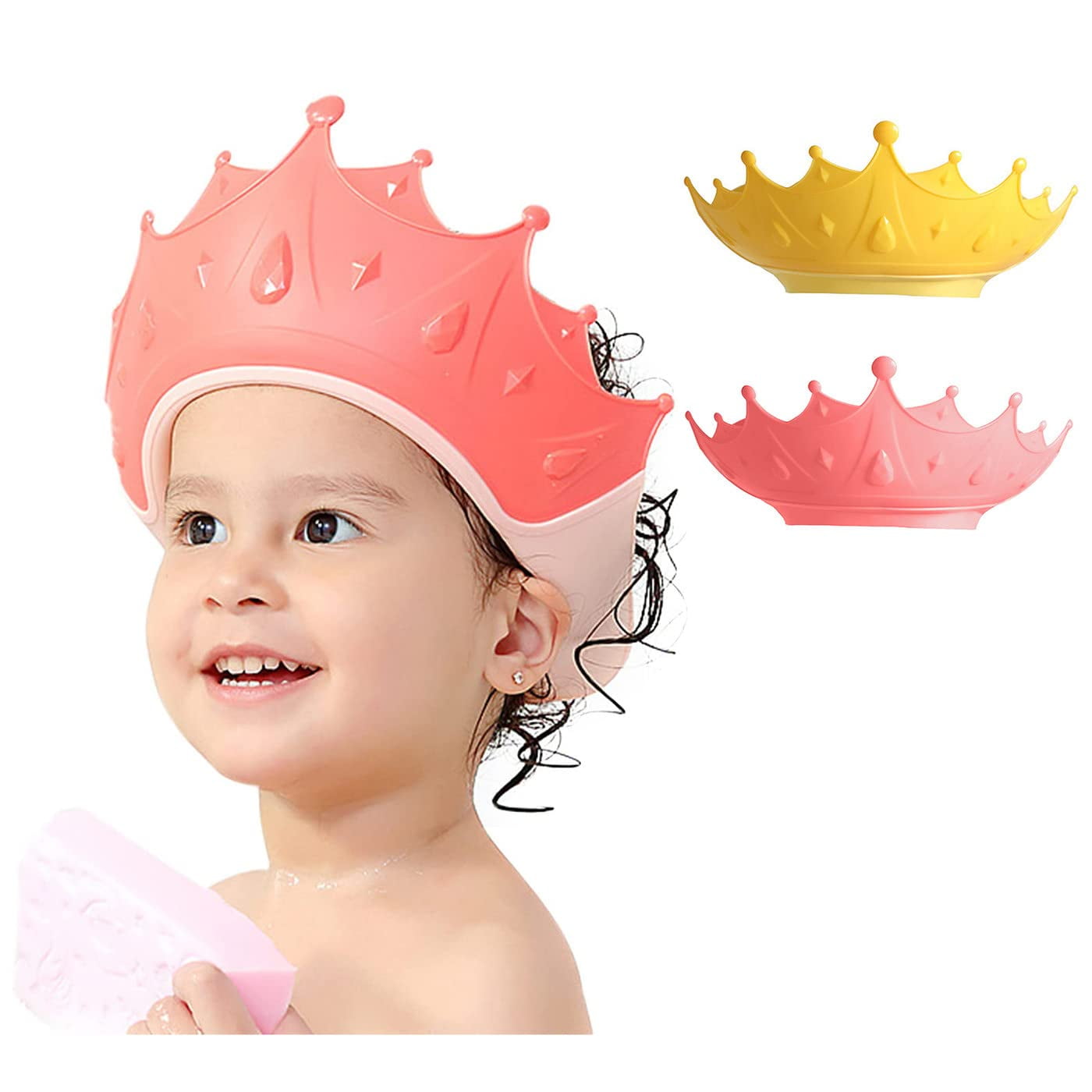 CHUNYAN 2 Pack Baby Shower Cap for Kids, Adjustable Toddler Hair ...