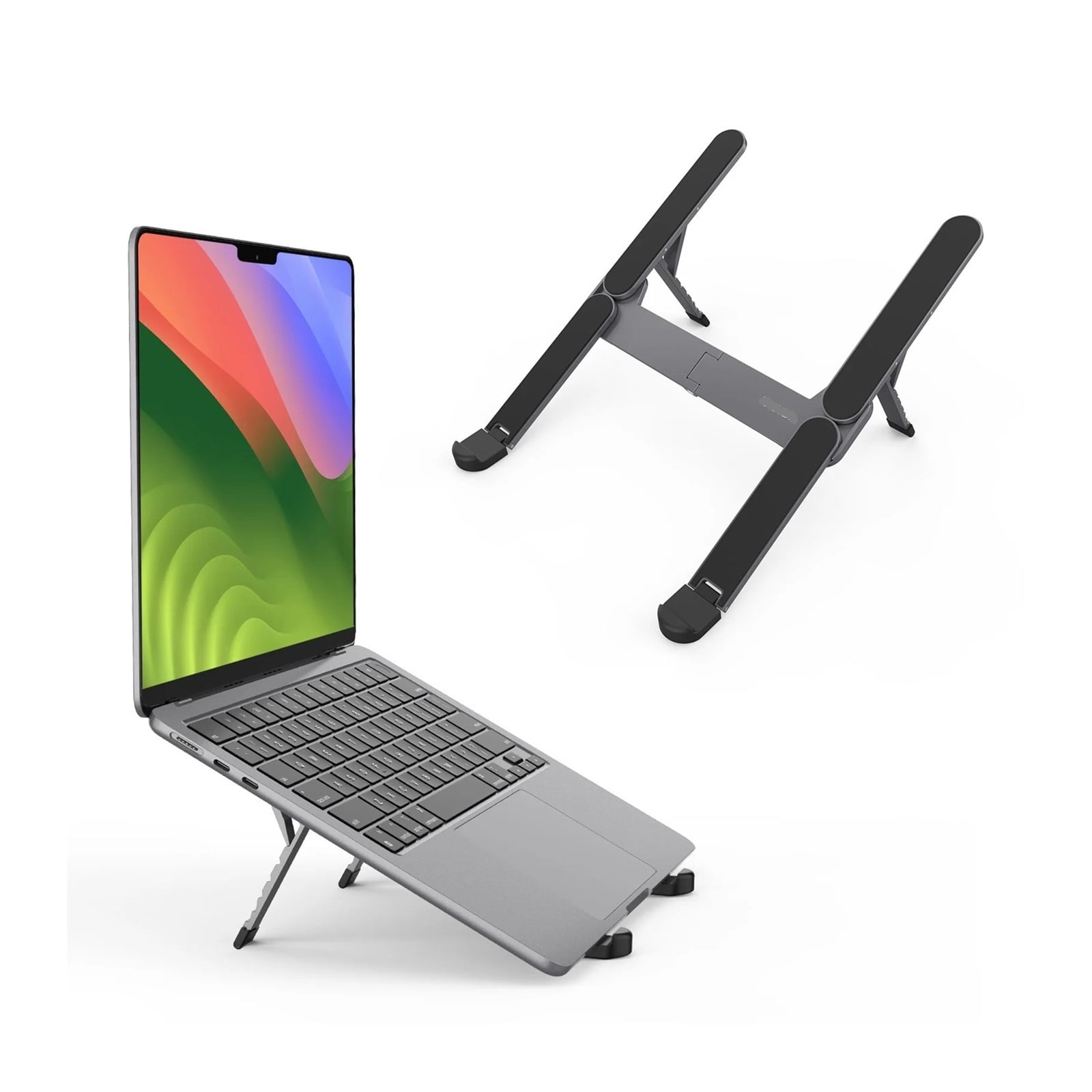 CHUNYAN Adjustable Laptop Holder for Desk Foldable Laptop Stand Riser ...