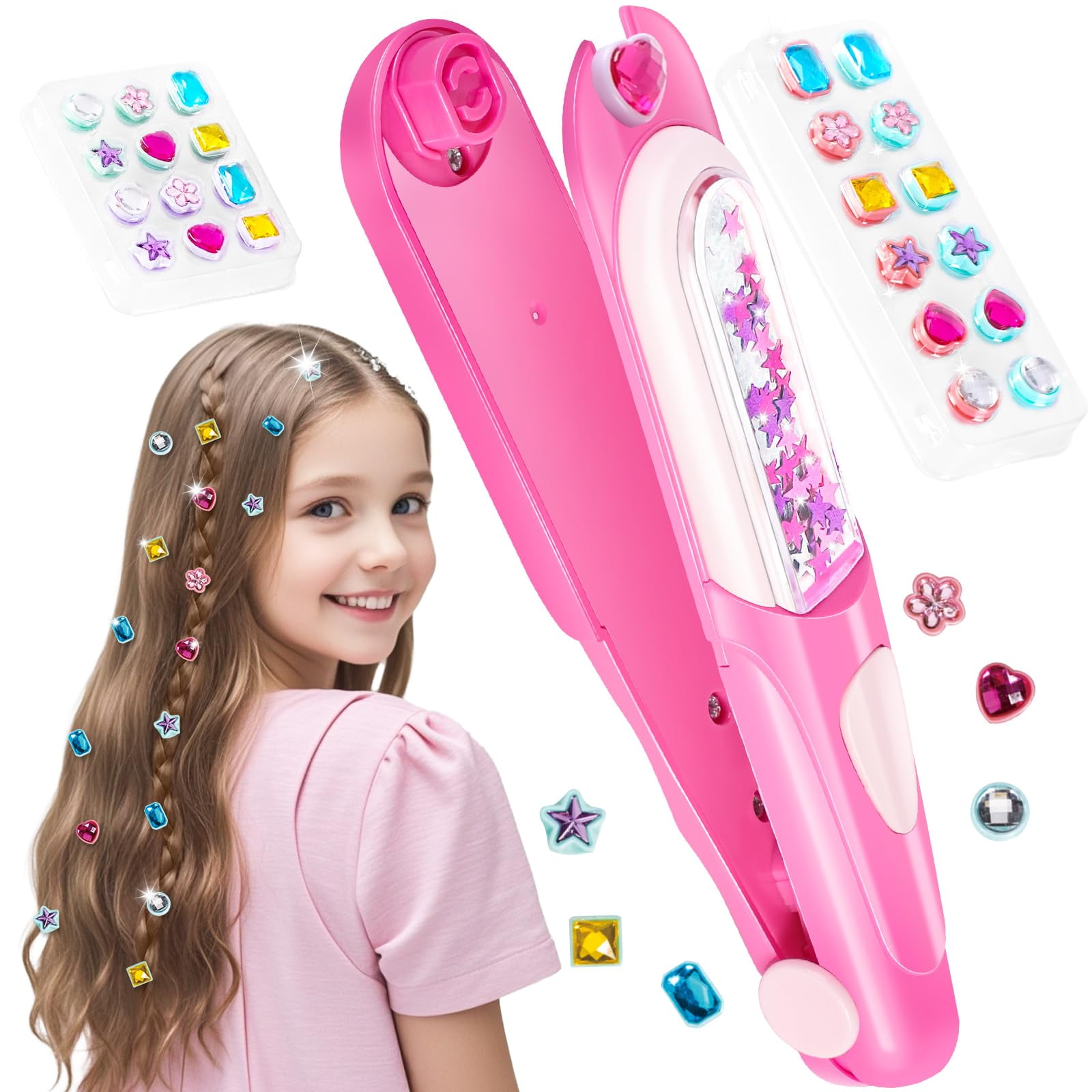 CHUNYAN Hair Gem Stamper Kit, Bling Hair Jewels for Girls Toys, Hair ...