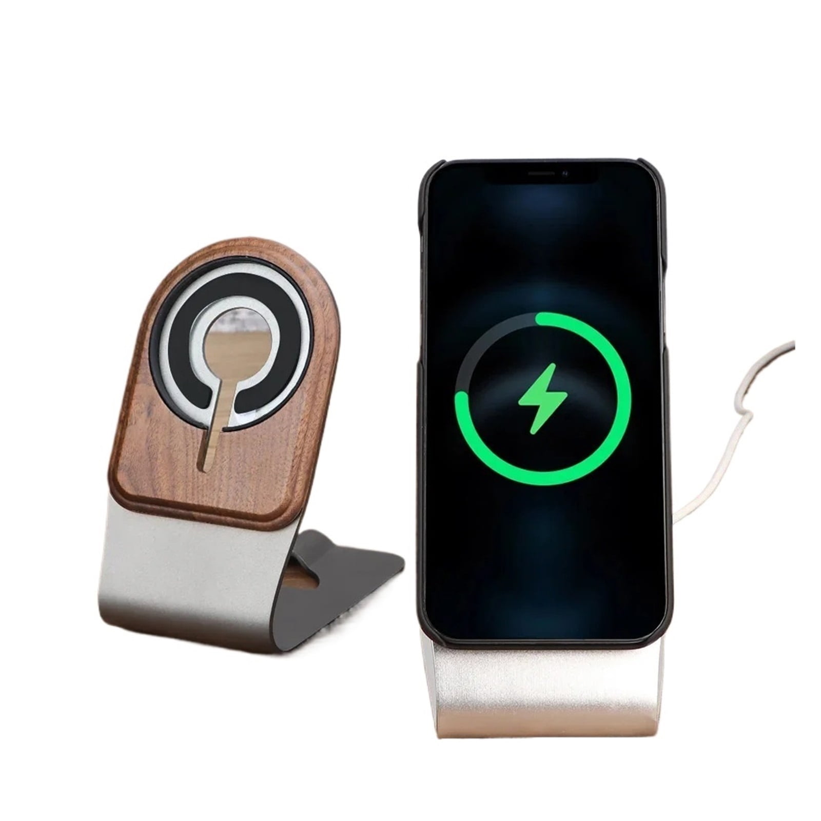 CHUNYAN Soild Wood Walnut Wooden Bamboo Stand For Apple MagSafe Charger ...