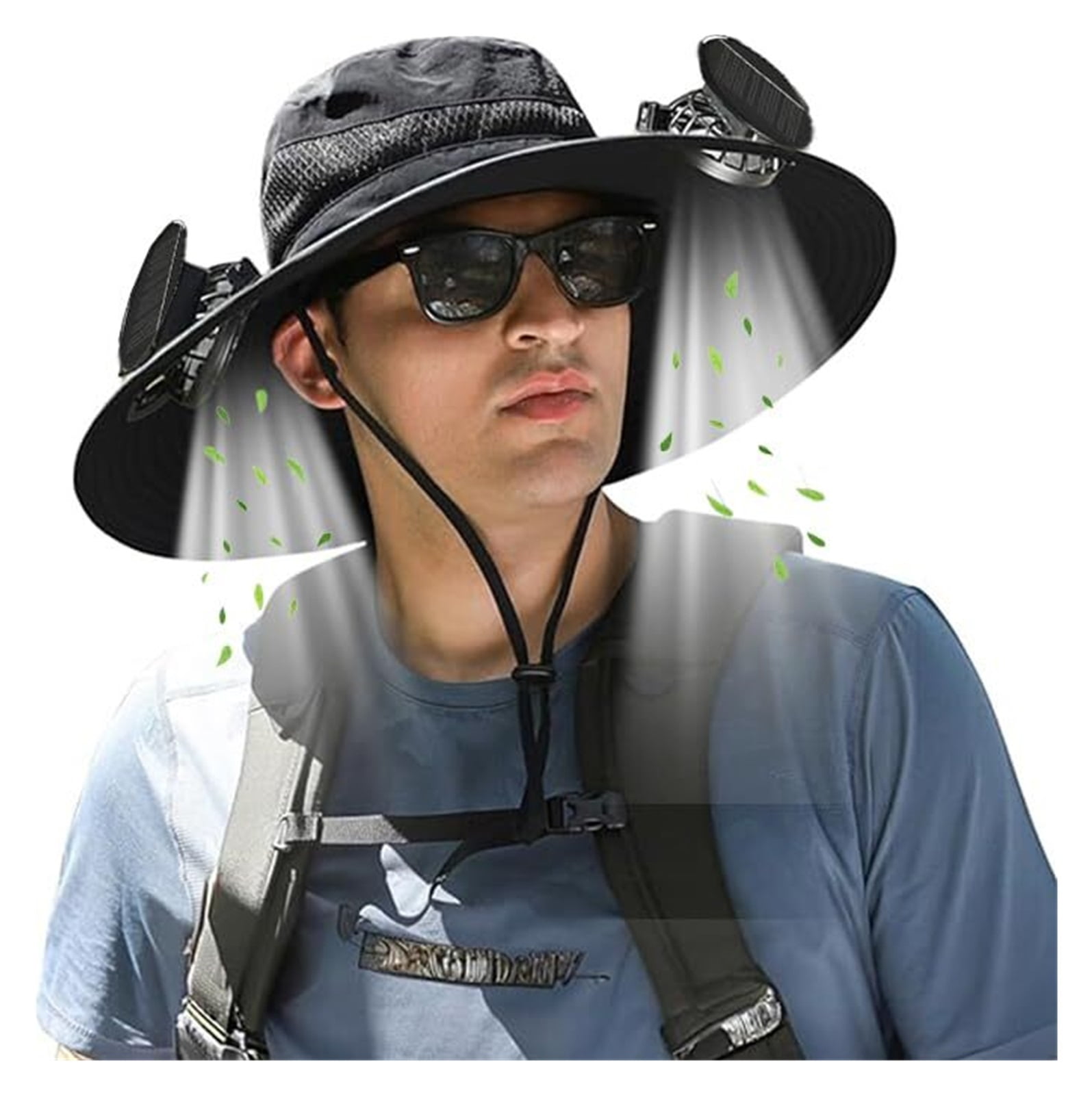 CHUNYAN Solar fan hat with long battery life lithium battery for men ...