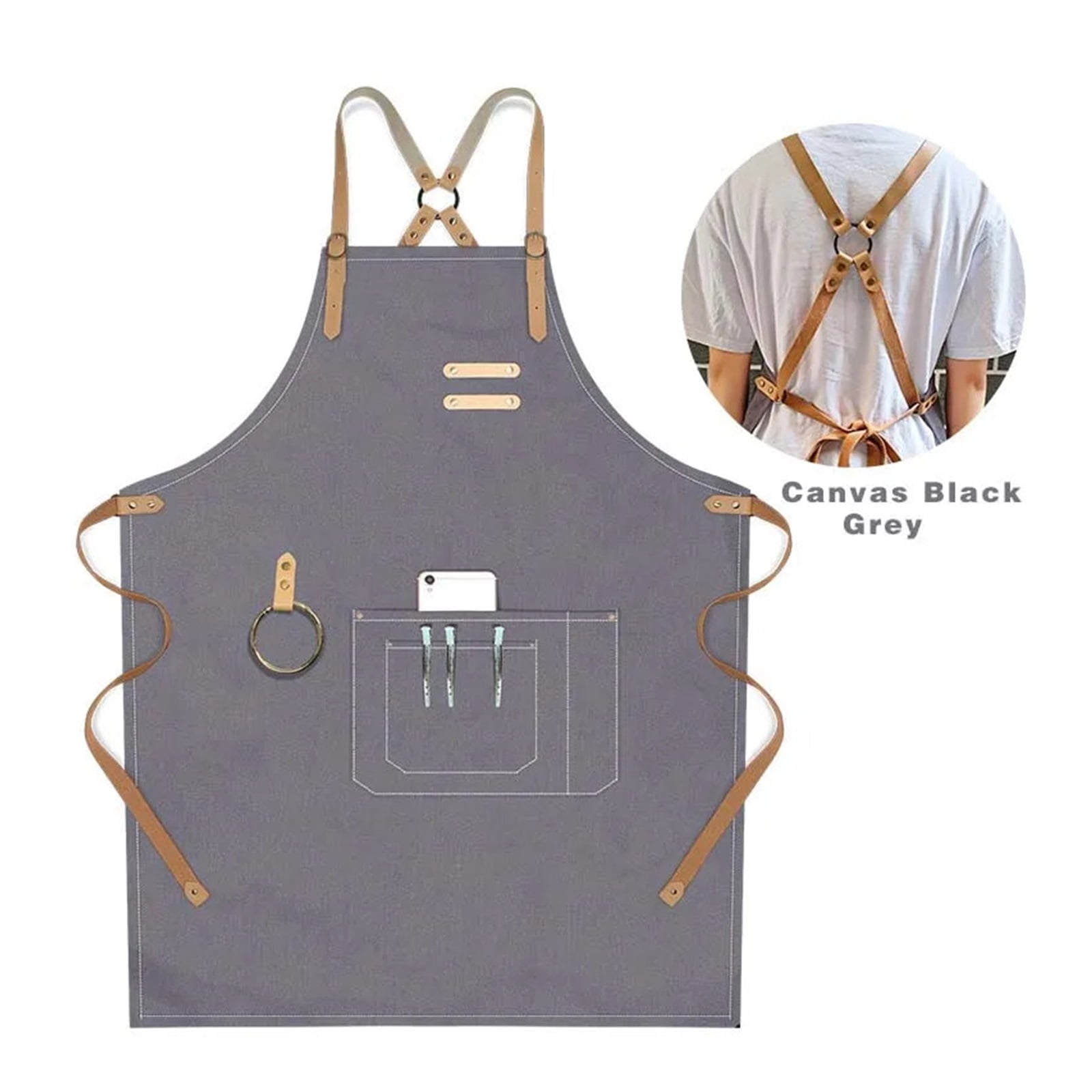 CHUNYAN Stylish pocket waterproof apron, restaurant bakery beauty ...