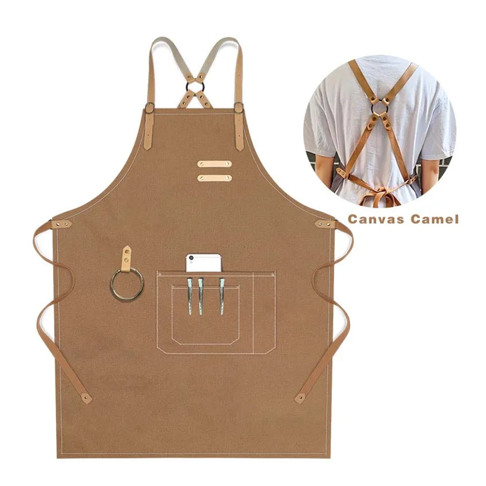 CHUNYAN Stylish pocket waterproof apron, restaurant bakery beauty ...