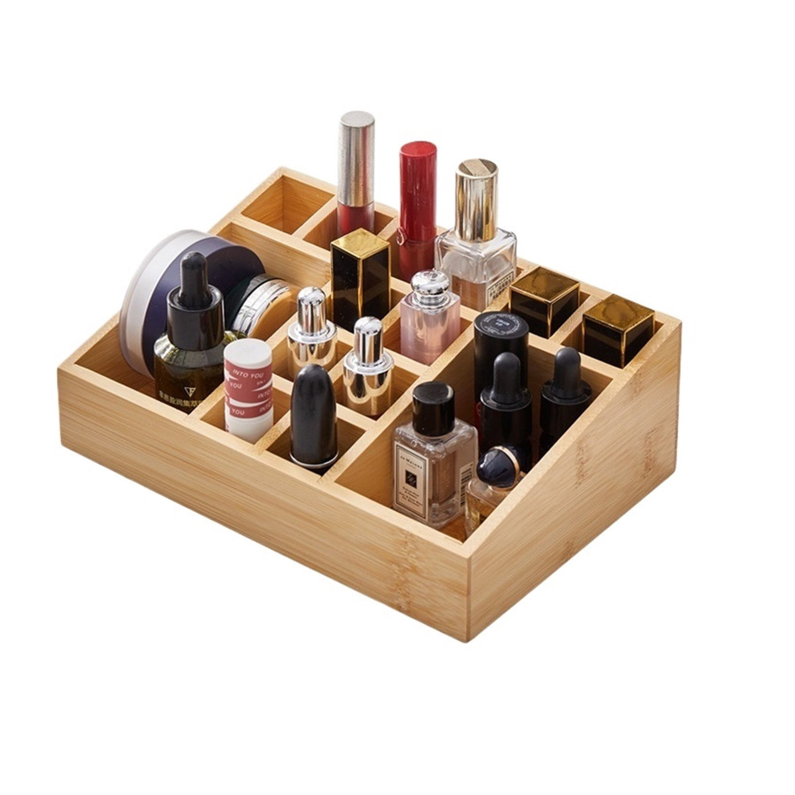 CHUNYAN Vintage Wooden Lipstick Makeup Storage Box Desktop Sundries ...