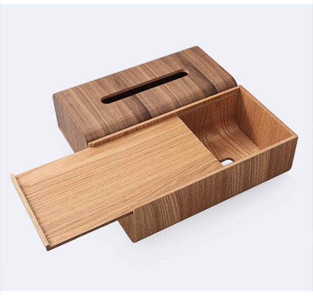 CHUNYAN Walnut tissue box Bathroom cardboard box Table wooden tissue ...