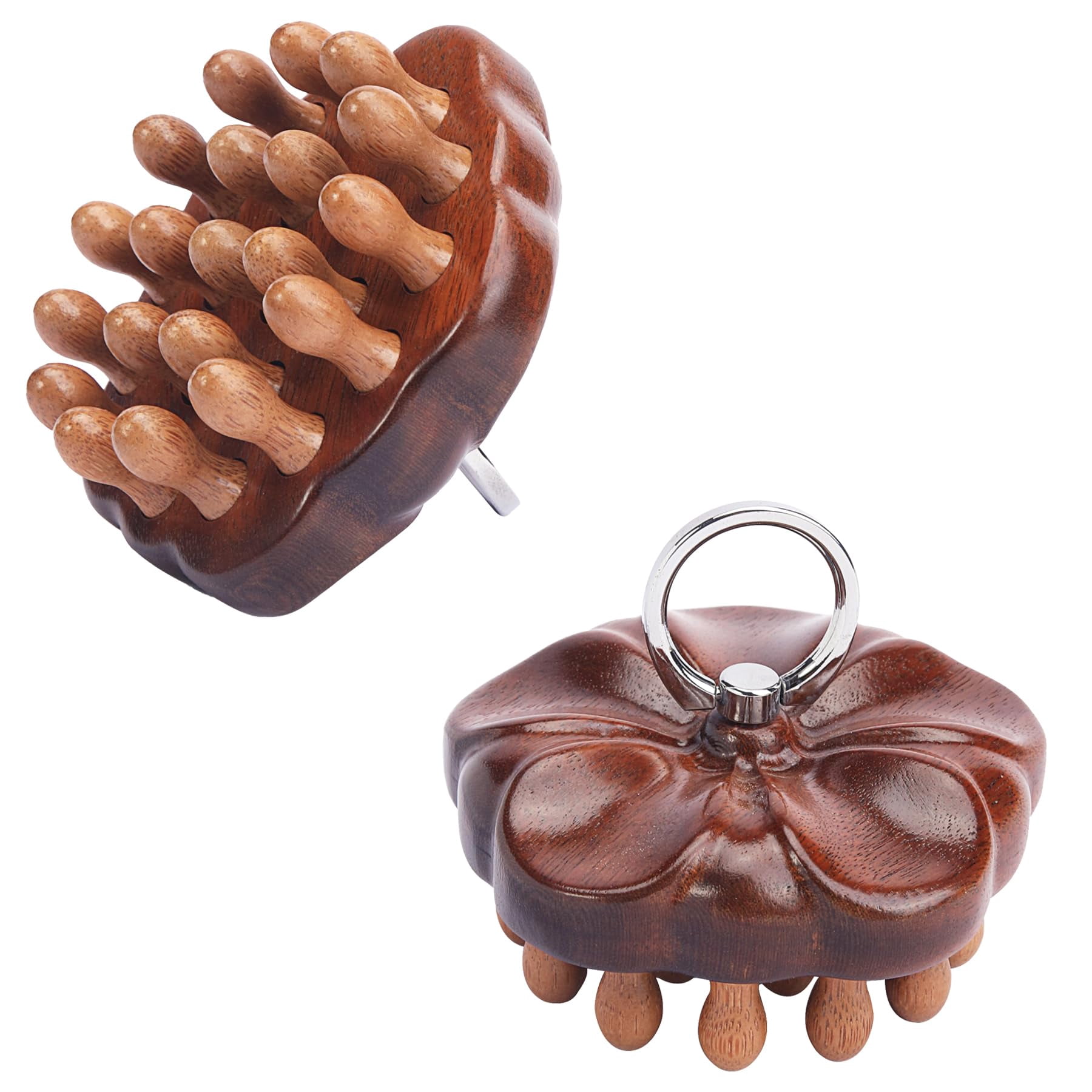 CHUNYAN Wooden scalp massager, natural sandalwood hair comb, hand ...