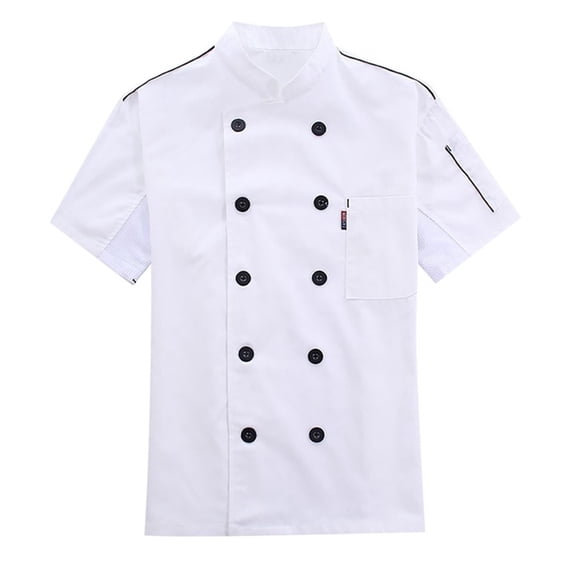 Chef Designs Checked V-Neck Short Sleeve Chef Shirt - Walmart.com