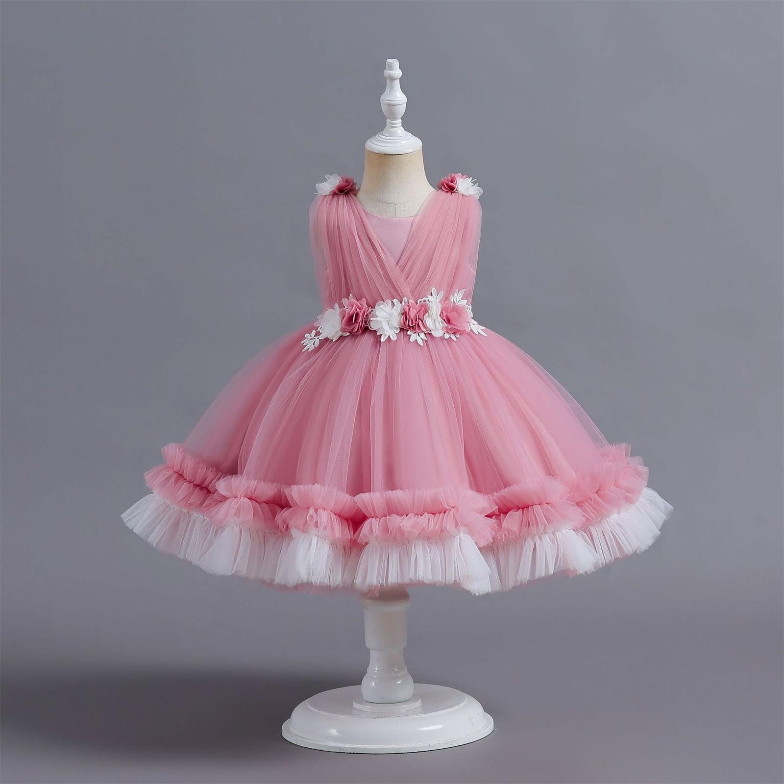 CHUOU Flower Girls Tulle Dress Bridesmaid Sparkle Wedding Pageant ...