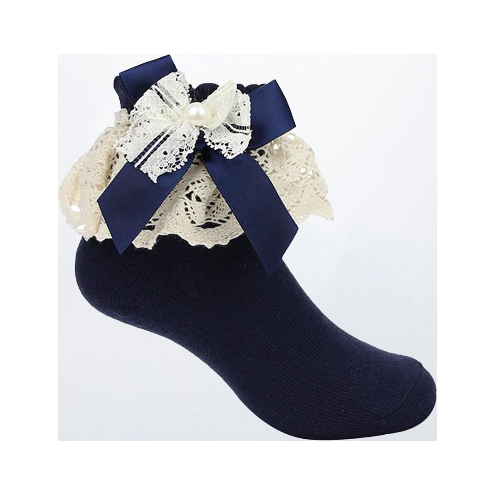 CHUOU Girls Ankle Socks Lace Ruffle Anklet Socks Cup Lace Socks For 1-2 ...