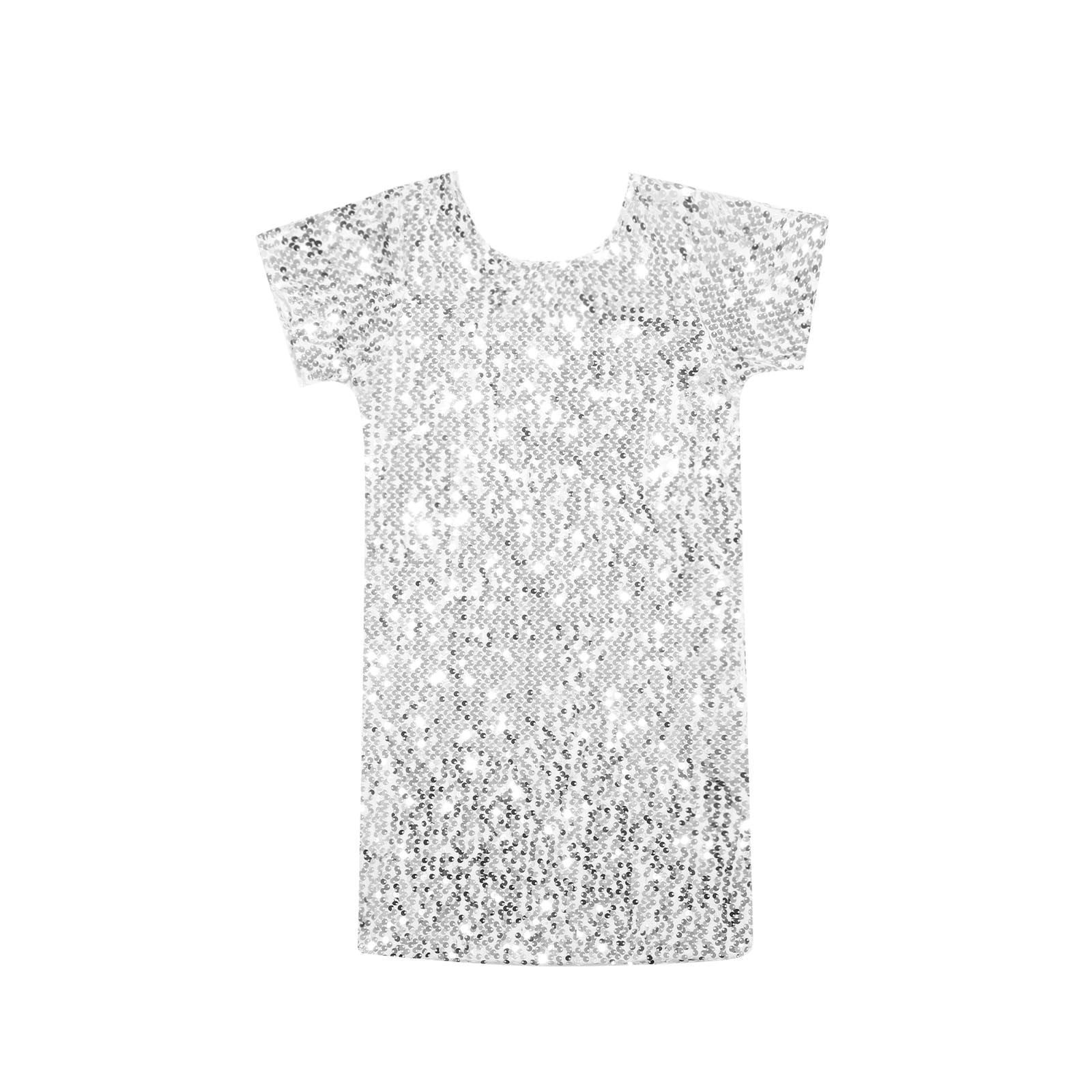 CHUOU Girls Sequin Dress Short Sleeve Sparkle Princess Dresses for ...
