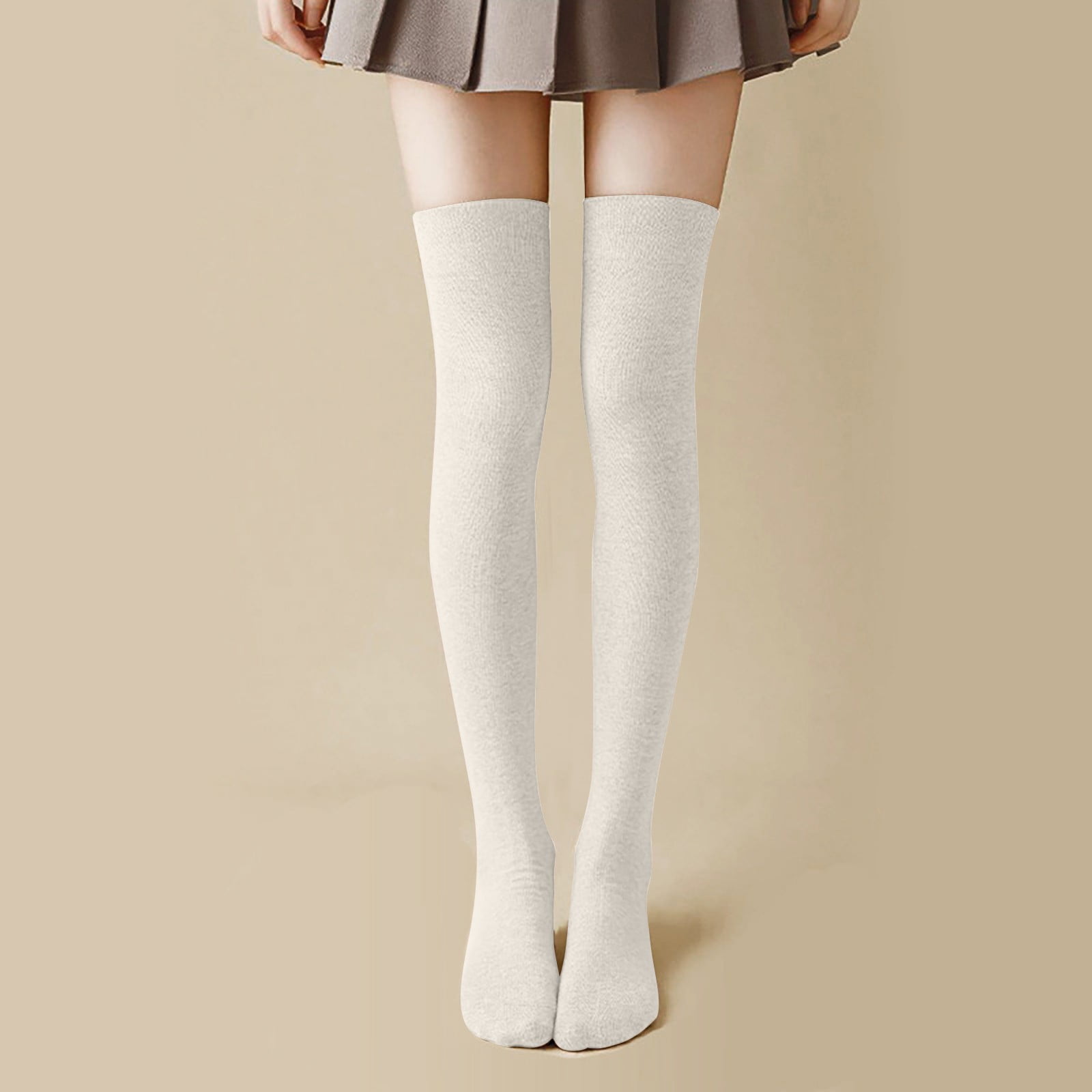 CHUOU Solid Color Thigh High Socks Japanese Style Over The Knee ...