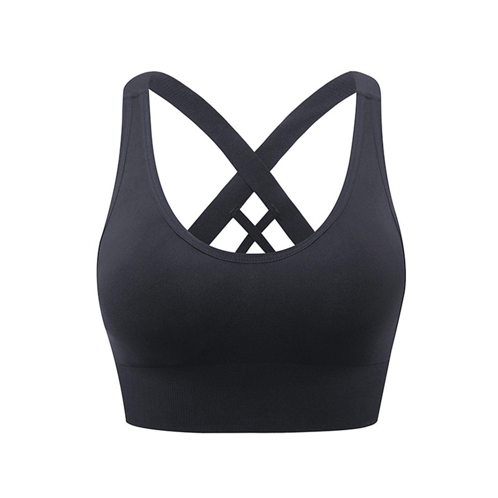 CHUOU Sports Bra For Women Padded Medium Support Strappy Bras Seamless ...