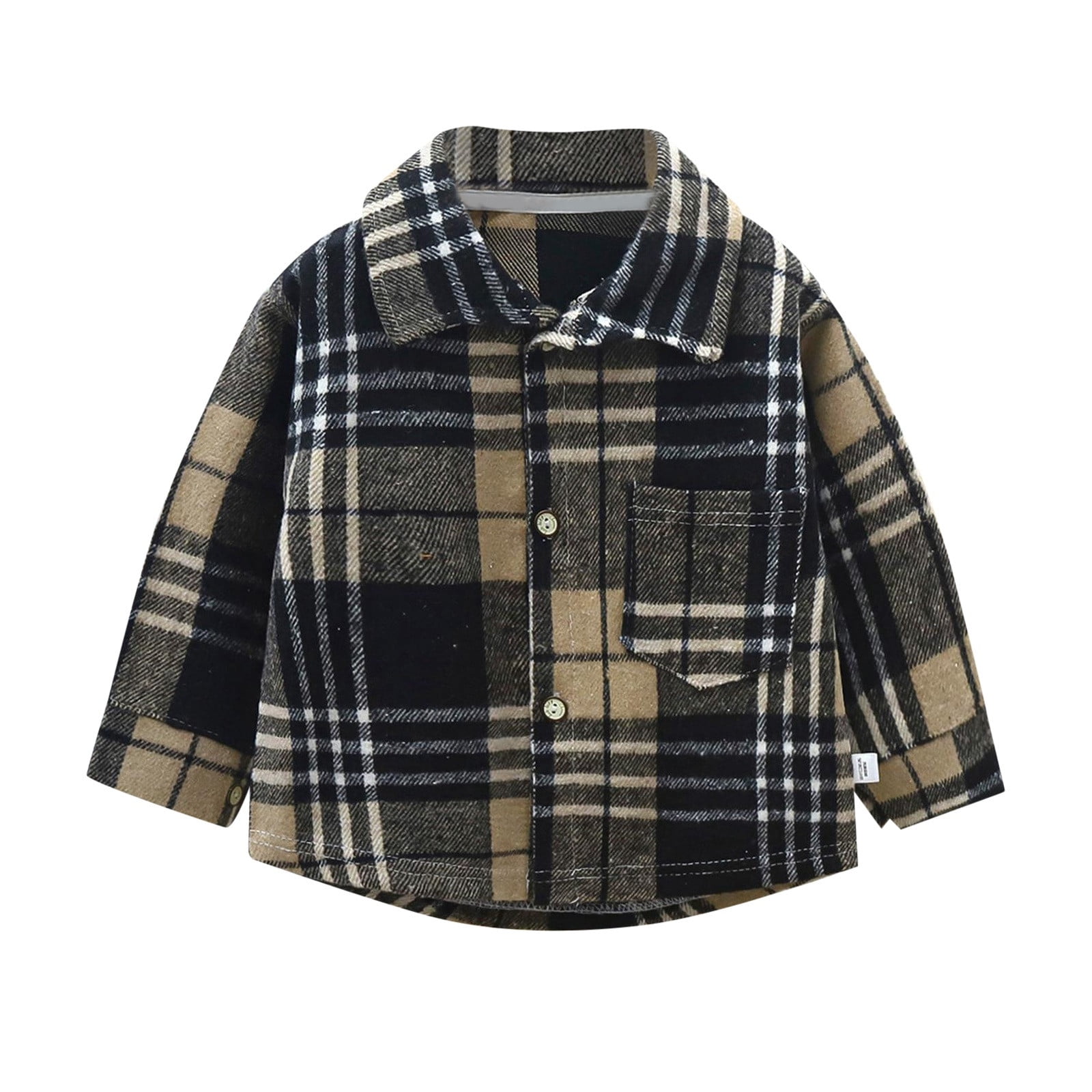 CHUOU Toddler Kids Baby Boys Girls Plaid Shirt Jacket Long Sleeve ...