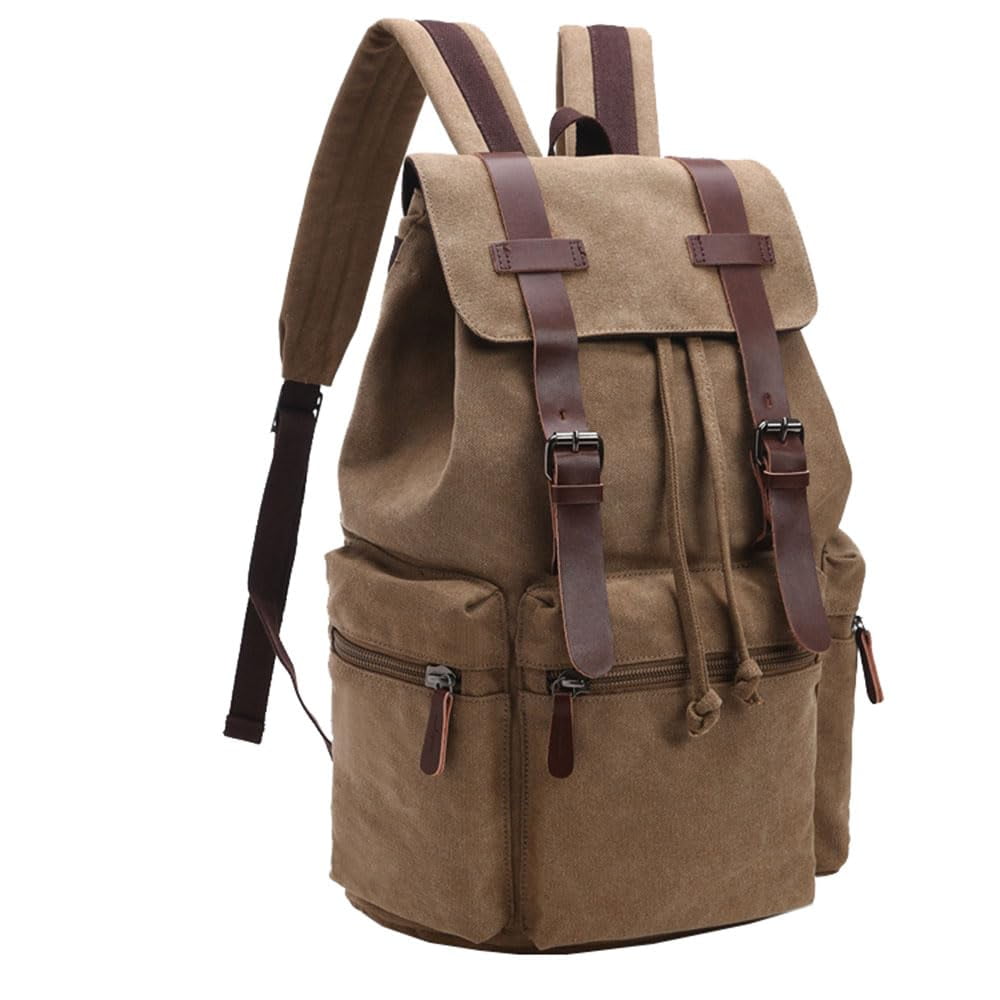 CHUOZI Men's and women's simple canvas backpack waterproof and durable ...