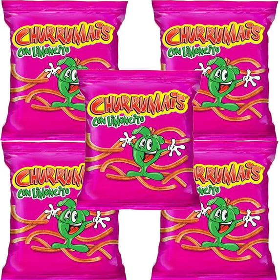 CHURRUMAIS Corn Chips Strips, Lime and Chili, 58g Package, Box of 5 ...