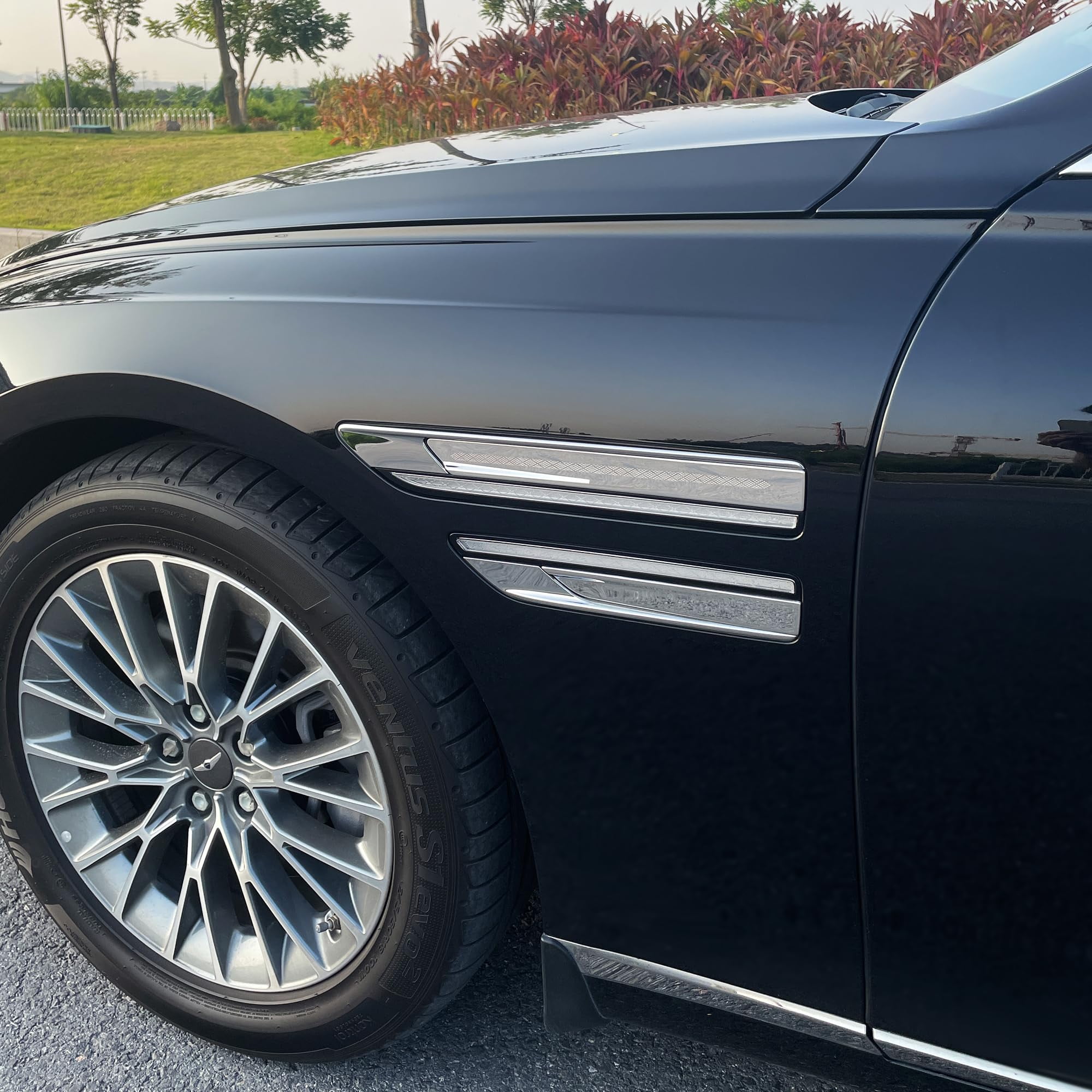 CHURSIR Stainless Steel Front IFF17 Fender Trim for Genesis G80 2020 ...