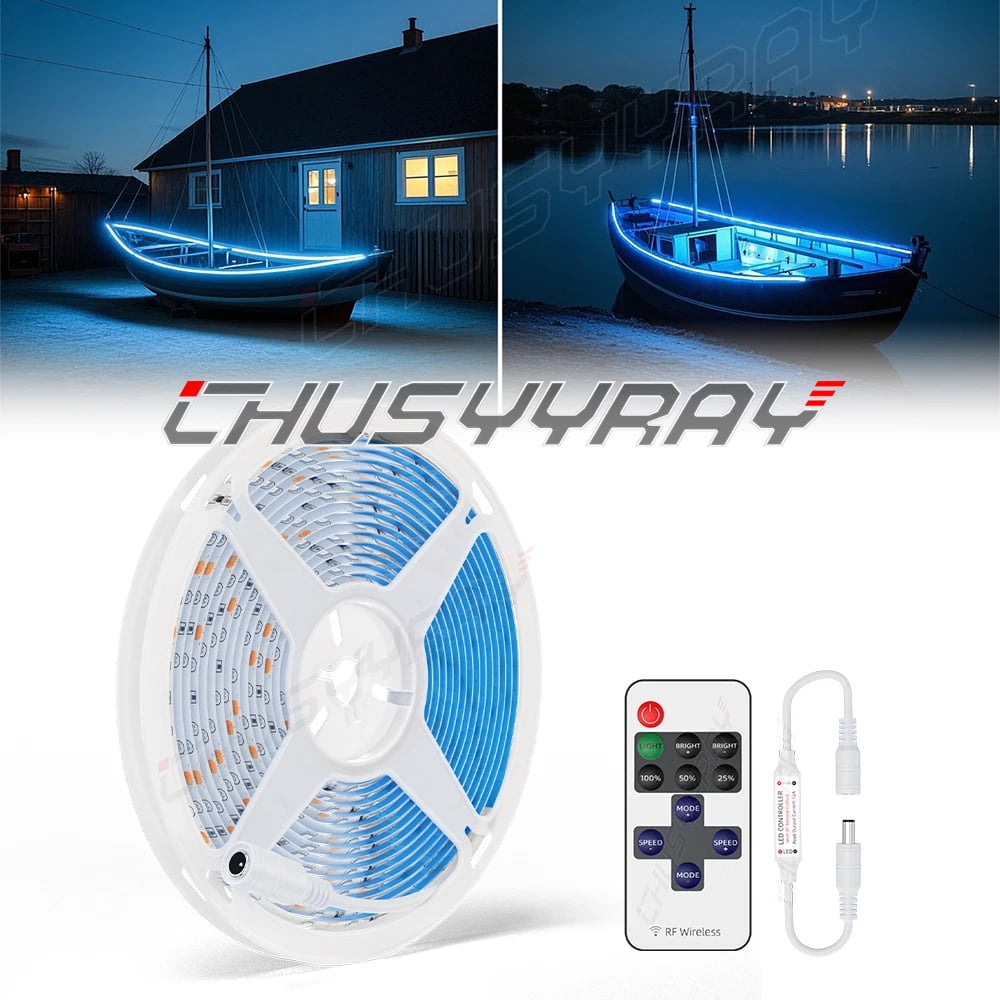 CHUSYYRAY 2835 Wireless Blue LED Strip Kit Boat Marine Deck Interior ...