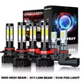 CHUSYYRAY 9005 H11 9145 LED Headlight Hi-Lo Beam Fog Light Bulbs Kit ...
