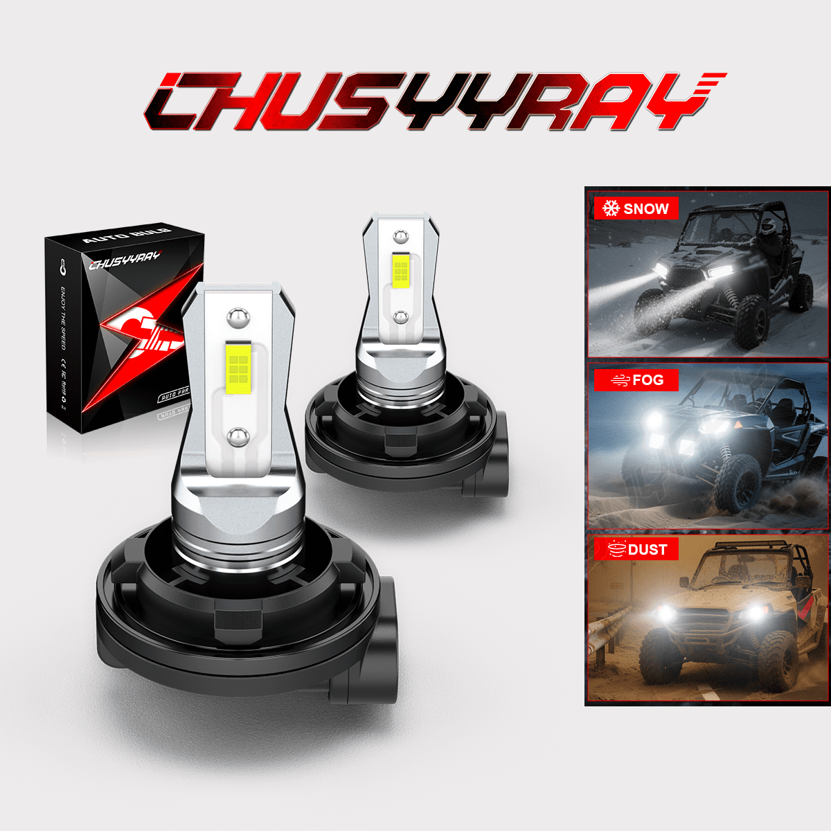 CHUSYYRAY 92069-7501 LED Headlight Bulbs for Polaris ATV SCRAMBLER 500 ...