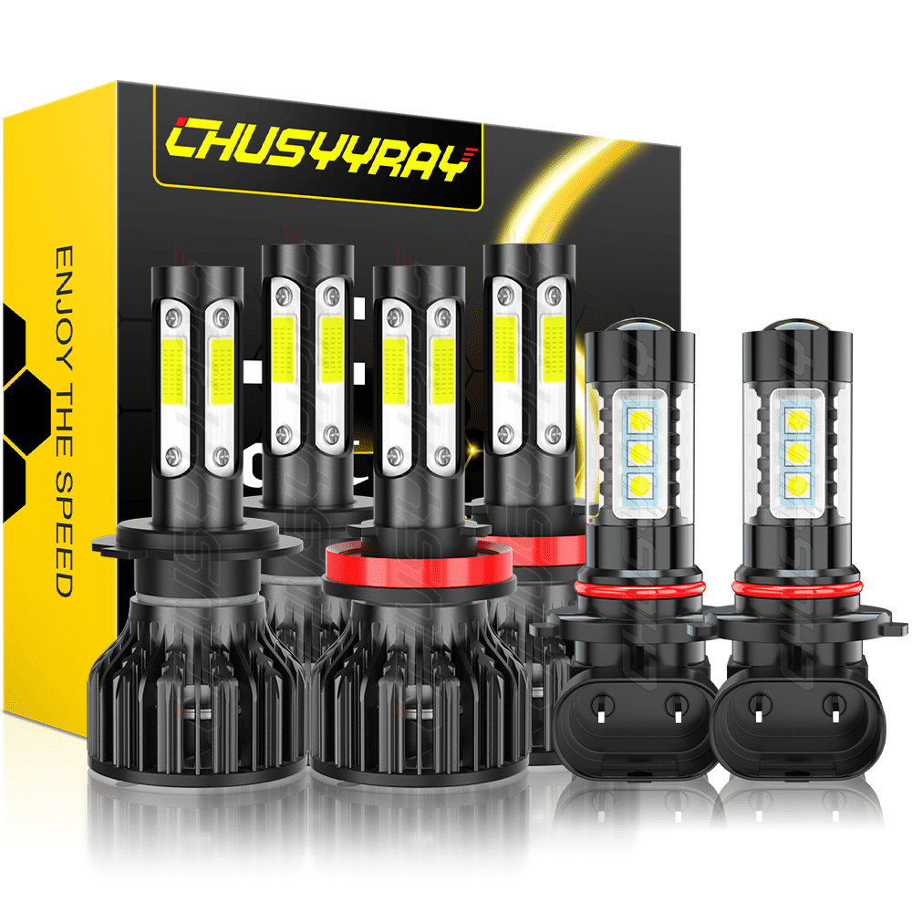 CHUSYYRAY Bright White LED Headlight H7 High Beam H11 Low Beam 9145 Fog ...