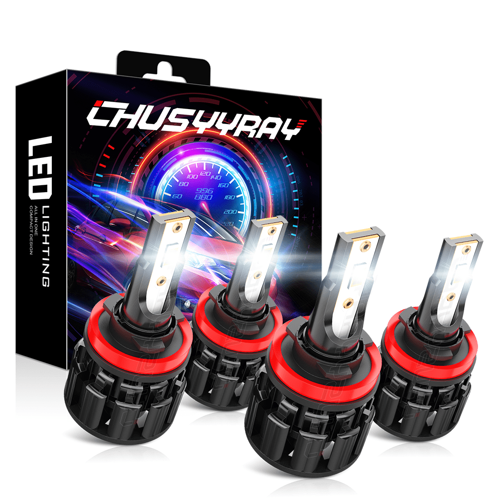 CHUSYYRAY For Nissan Sentra 13-19 4pcs H9 H11 LED Headlight High&Low ...