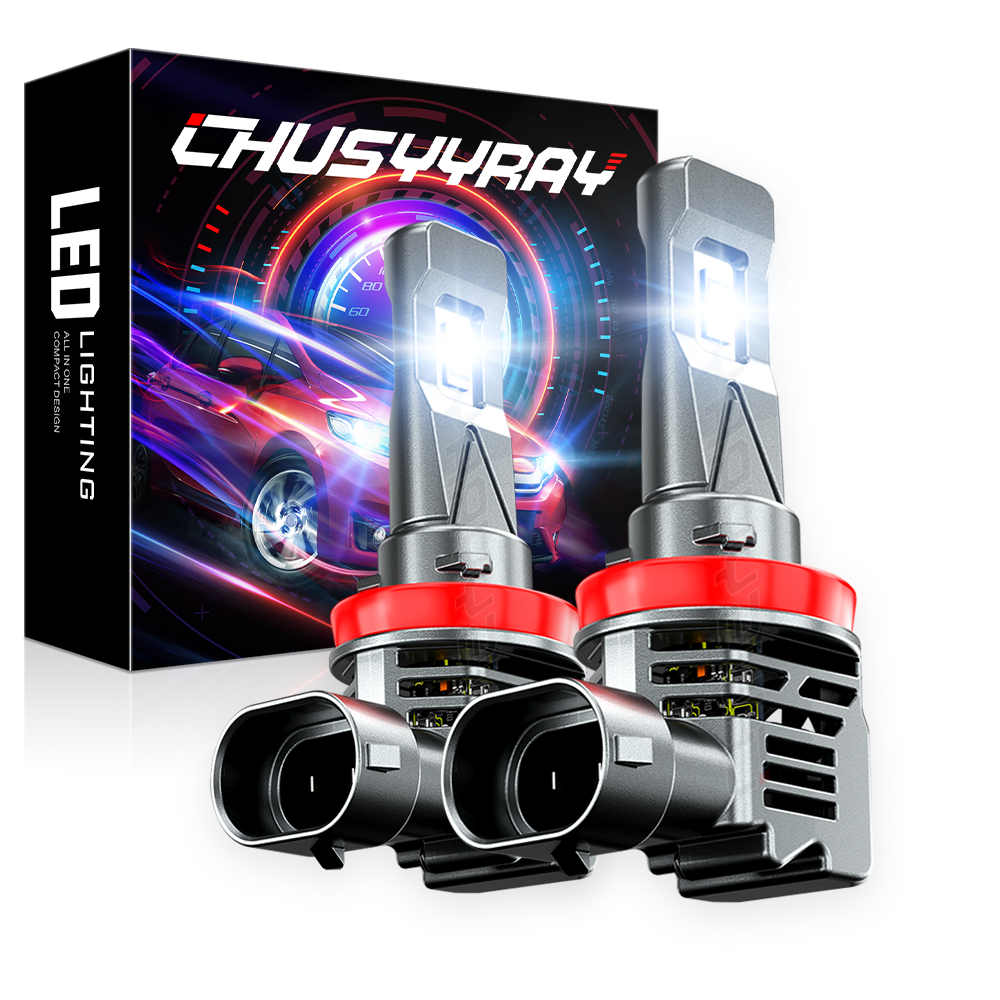 CHUSYYRAY H11 LED Headlight Bulbs 10000lm Per Set 6500K White Wireless ...