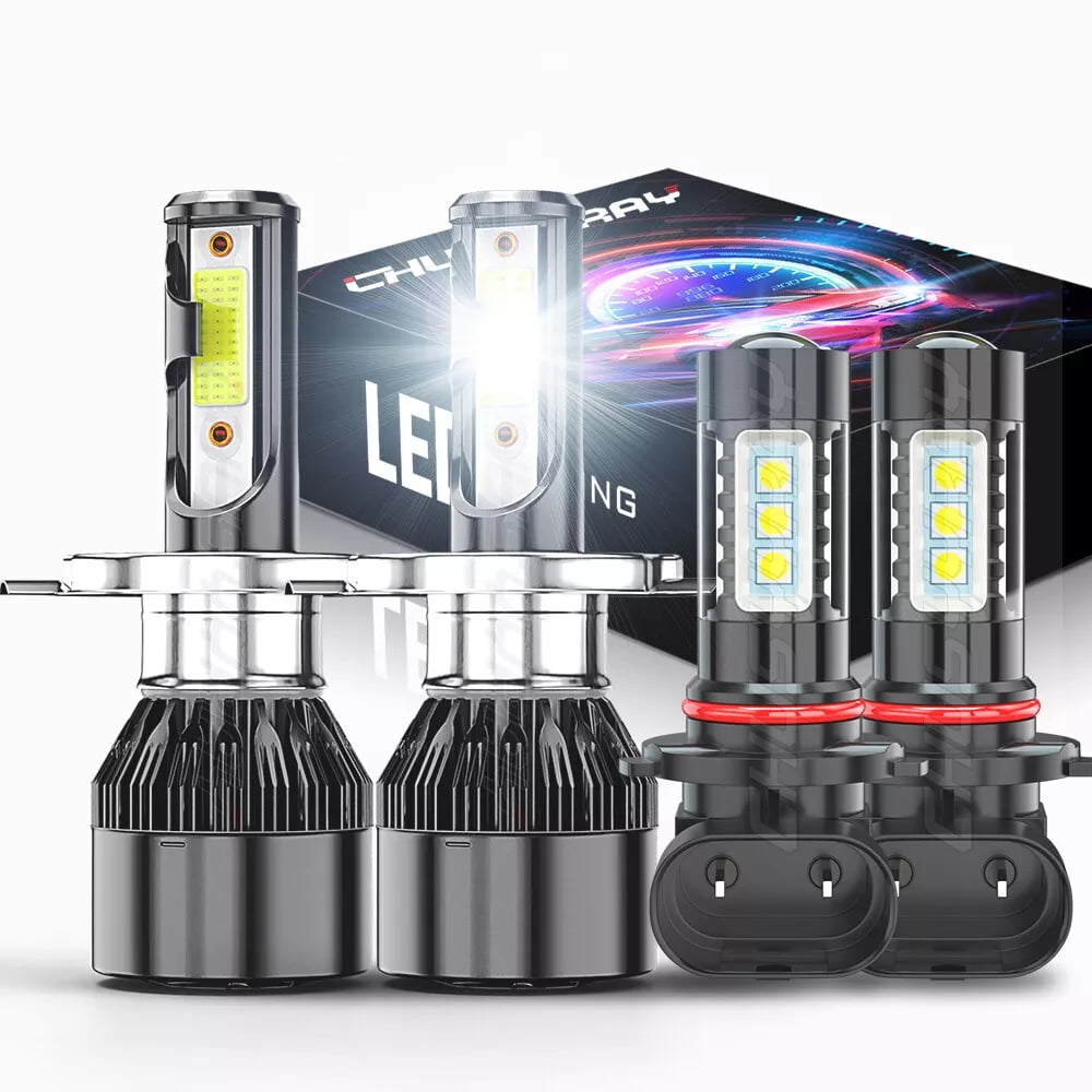 CHUSYYRAY H4 9006 LED Front Headlight High Low Beam Dual Fog Light ...