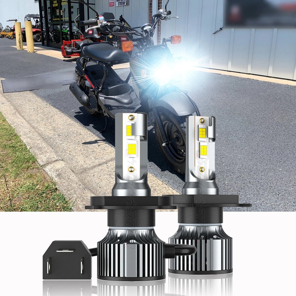 CHUSYYRAY High Power LED Headlight H4 Bulbs 6500K White 2x - for Honda ...