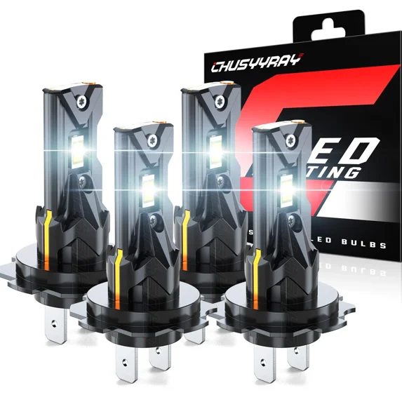 CHUSYYRAY LED Headlight H7 High Beam + H7 Low Beam Super Bright 6500K ...