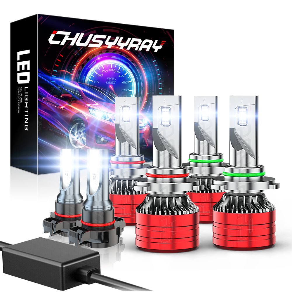 CHUSYYRAY White 9005 9006 H16/5202 LED Headlight High&Low&Fog Beam ...