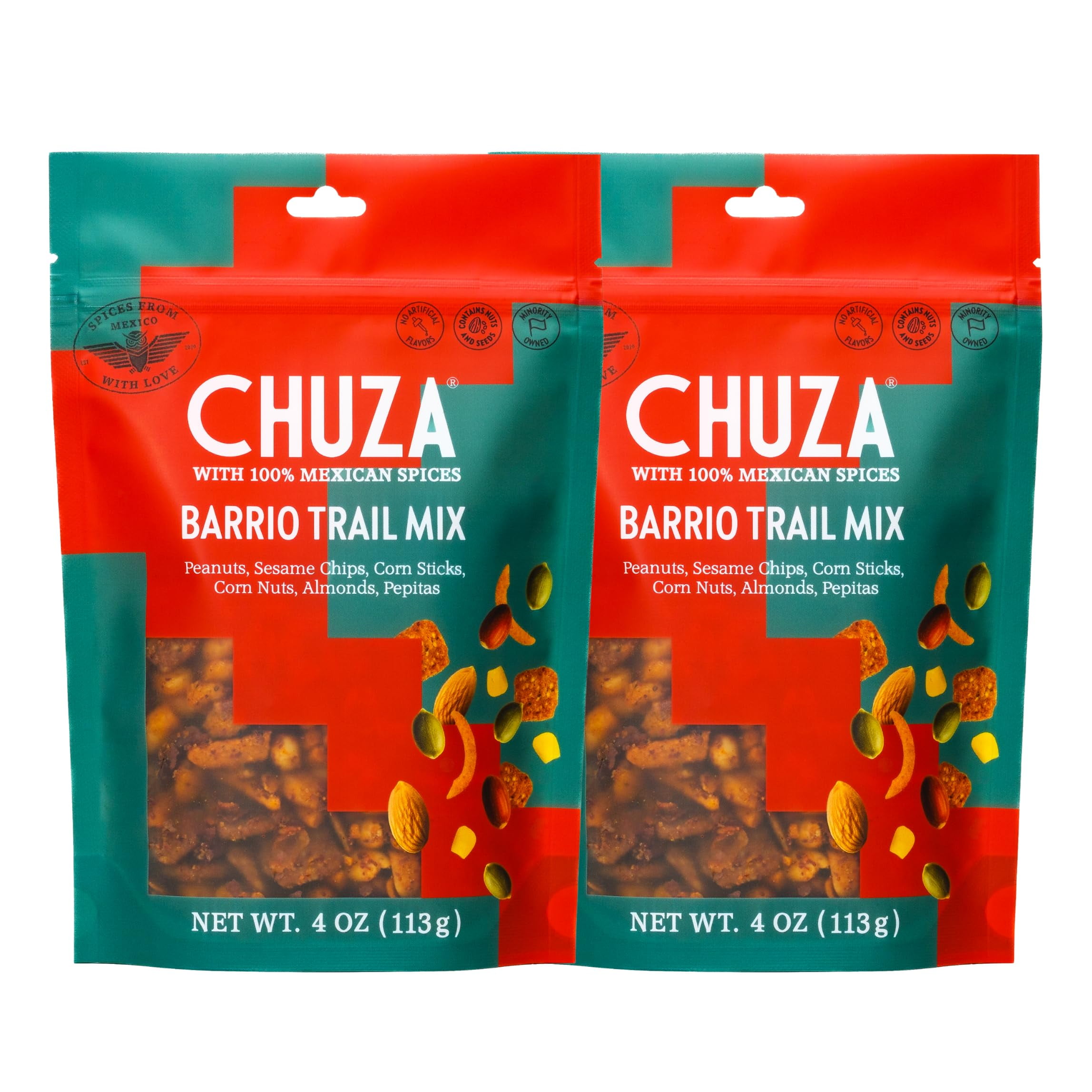 CHUZA Barrio Trail Mix MZF22 - Spicy Crunchy Snack with 100% Mexican ...