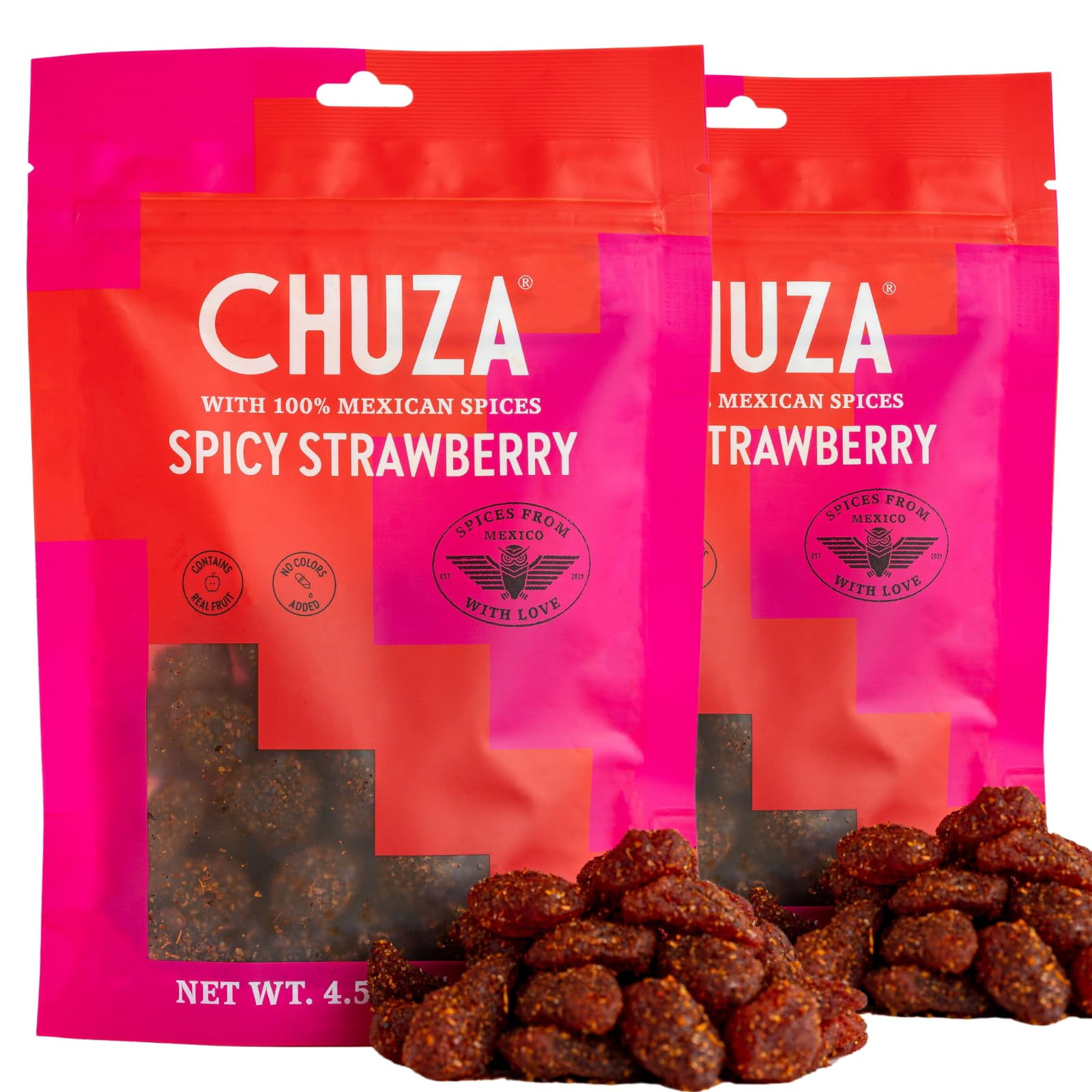 CHUZA Spicy Dried Strawberries, RRF12 Mexican Snacks Chili Strawberry ...