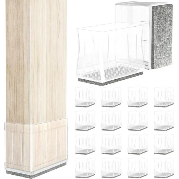 CHWM Rectangular Chair Leg Floor Protectors, 0.75x1.5" with Felt Pads ...