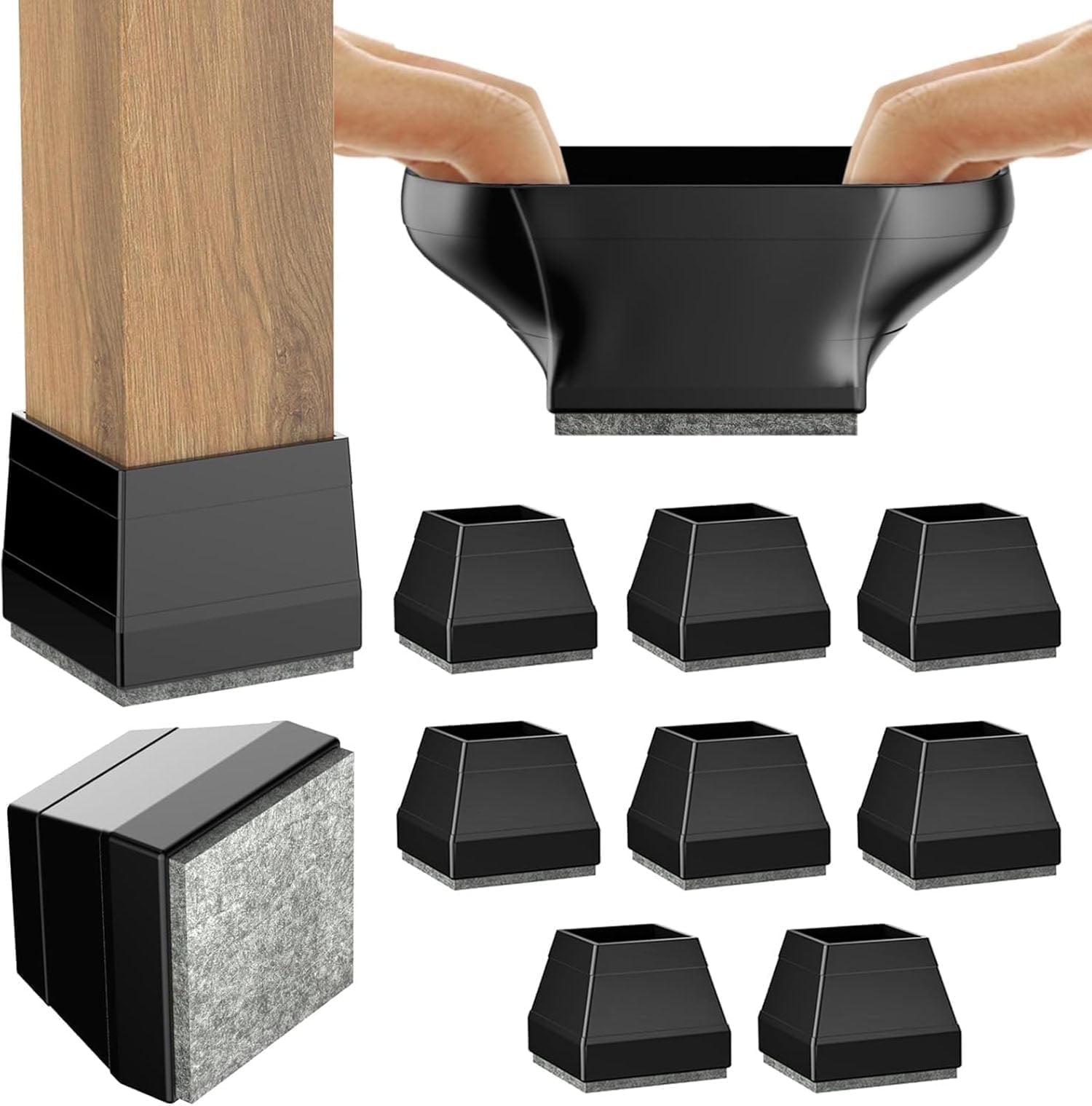 CHWM Silicone Chair Leg Floor Protectors, with Felt Pads, Funiture Caps ...