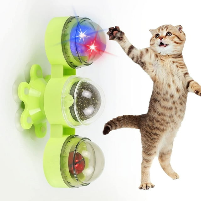 CHXIN Cat Toy with Catnip, 3 in 1 Windmill Cat Toy, Rotating Catnip Cat ...