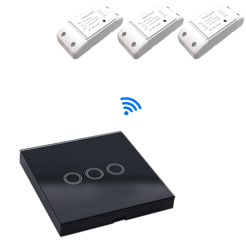 CHXIN Remote control and wall transmitter for motors, Wireless Remote Touch Switch, 1 ...