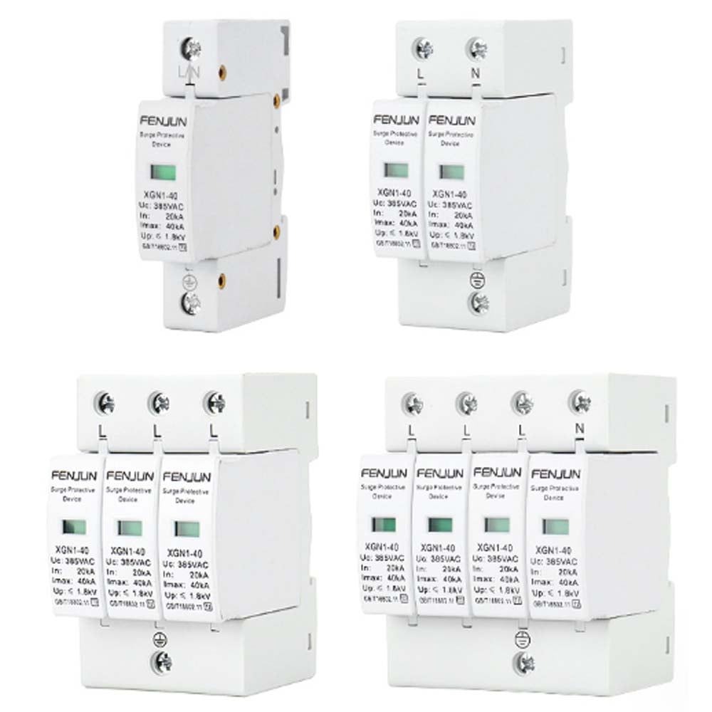 CHXIN Surge Protector, 1 Piece 220V 4P/10KA Low Voltage Surge Protector ...
