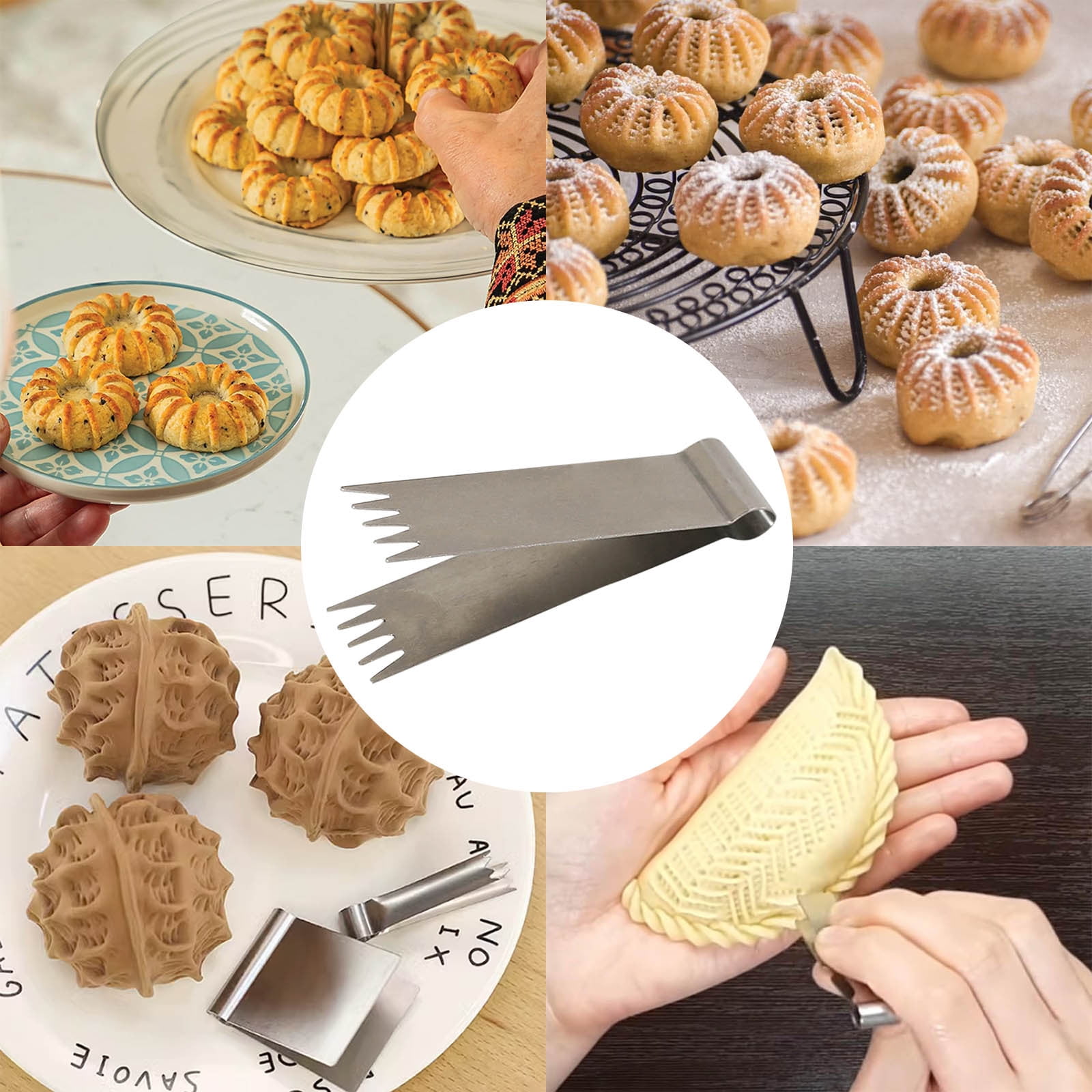 CHXonu Chinese Bun Mould Stainless Steel Walnut Crisp Clamp Flower ...