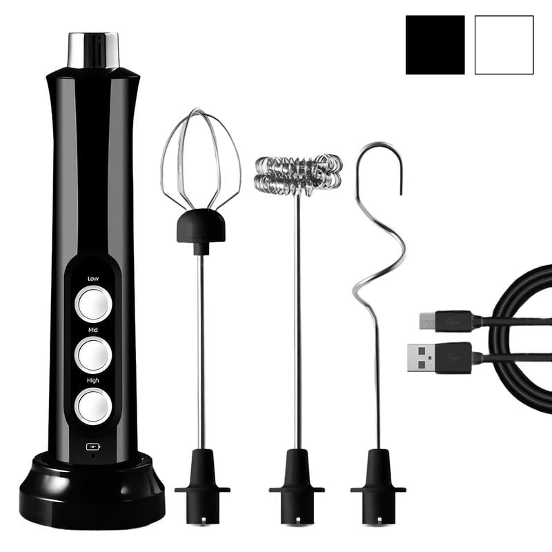 CHY 3-in-1 rechargeable milk frother and mixer - handheld frother for ...