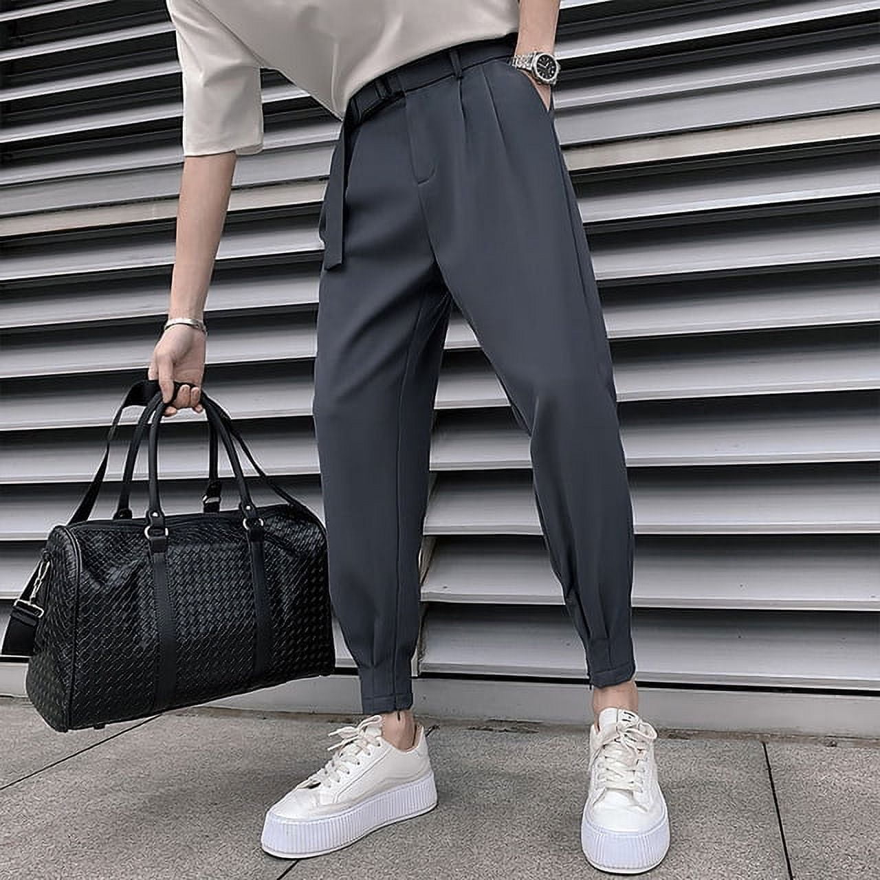 CHY FASHION 28-38 Size Fashion Men Casual Suit Pants Korean Slim ...