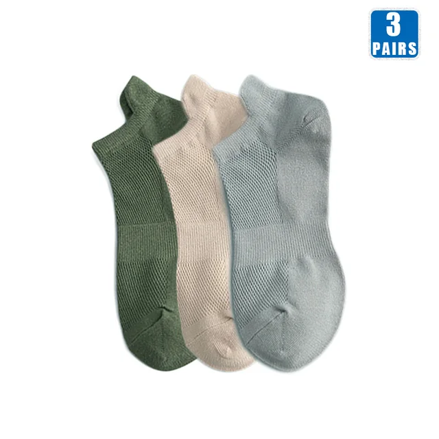 CHY FASHION 3 Pairs Cotton Socks Women Men Short Crew Ankle High ...