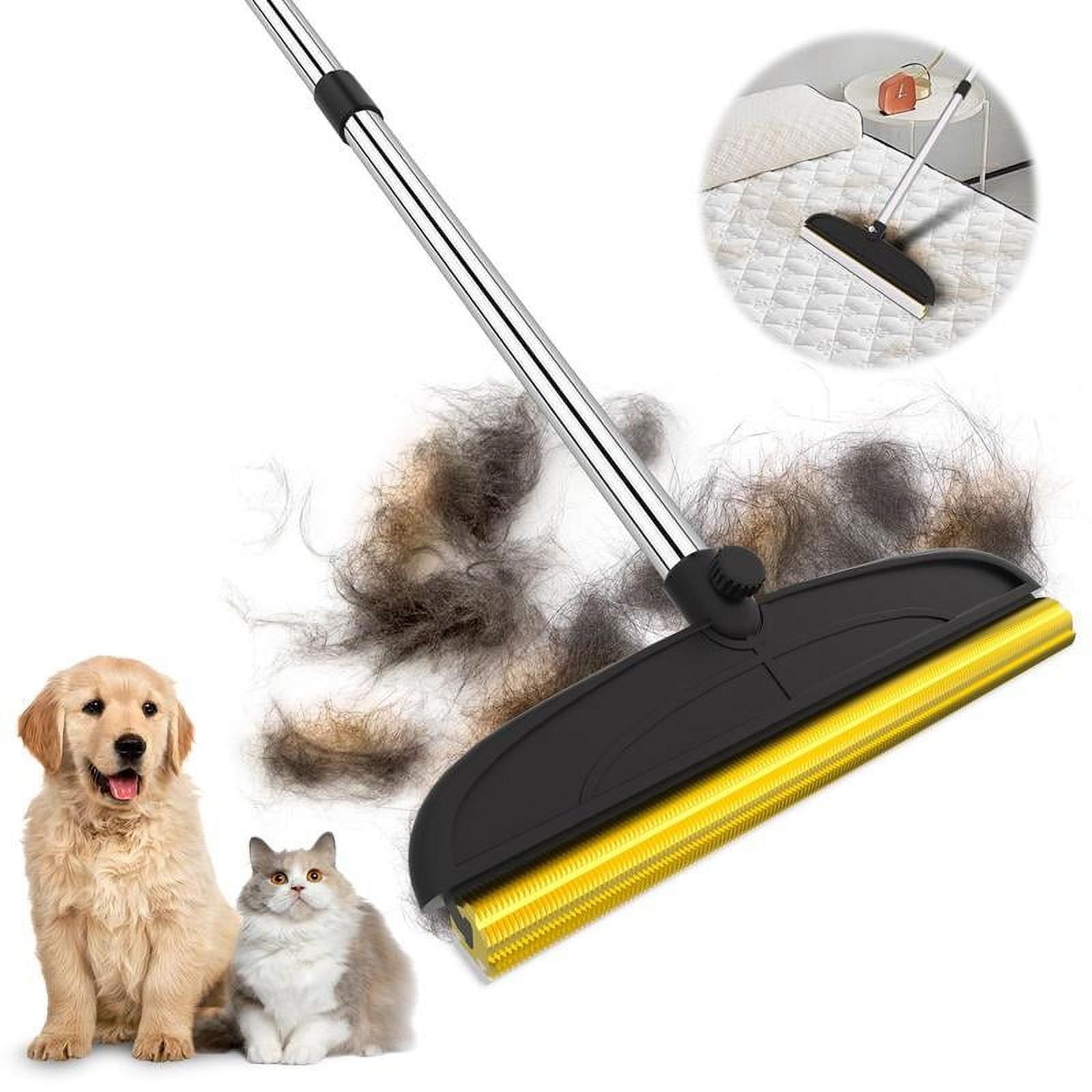 CHY Self-Cleaning Cat Hair Remover Brush - Adjustable 360° Power Broom ...