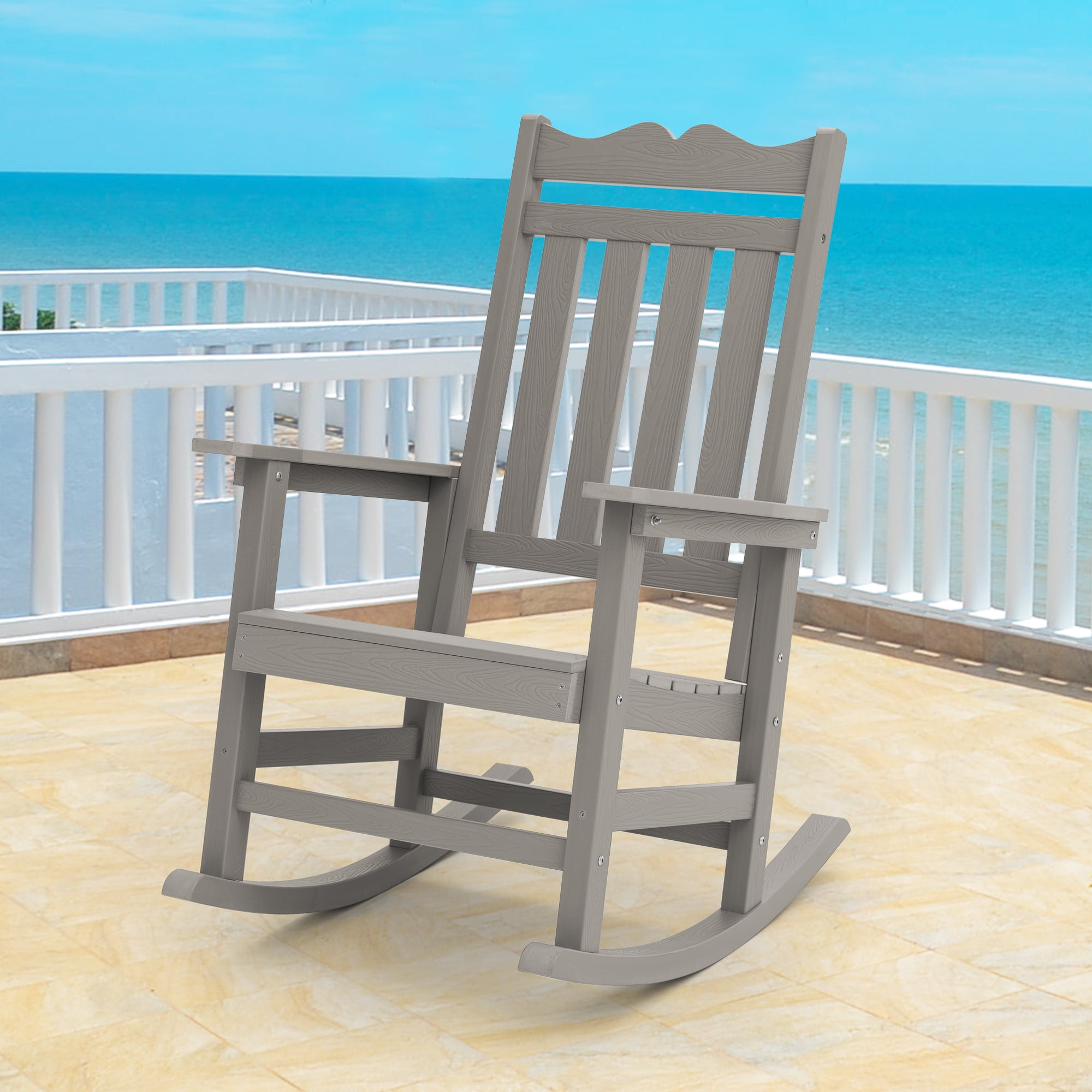 CHYVARY 1 Peak Patio Adirondack Chair Plastic Single Chairs, Rocking ...