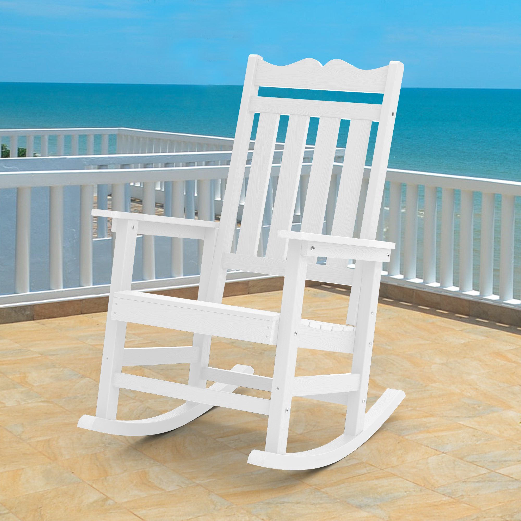 CHYVARY 1 Peak Patio Adirondack Chair Plastic Single Chairs, Rocking ...