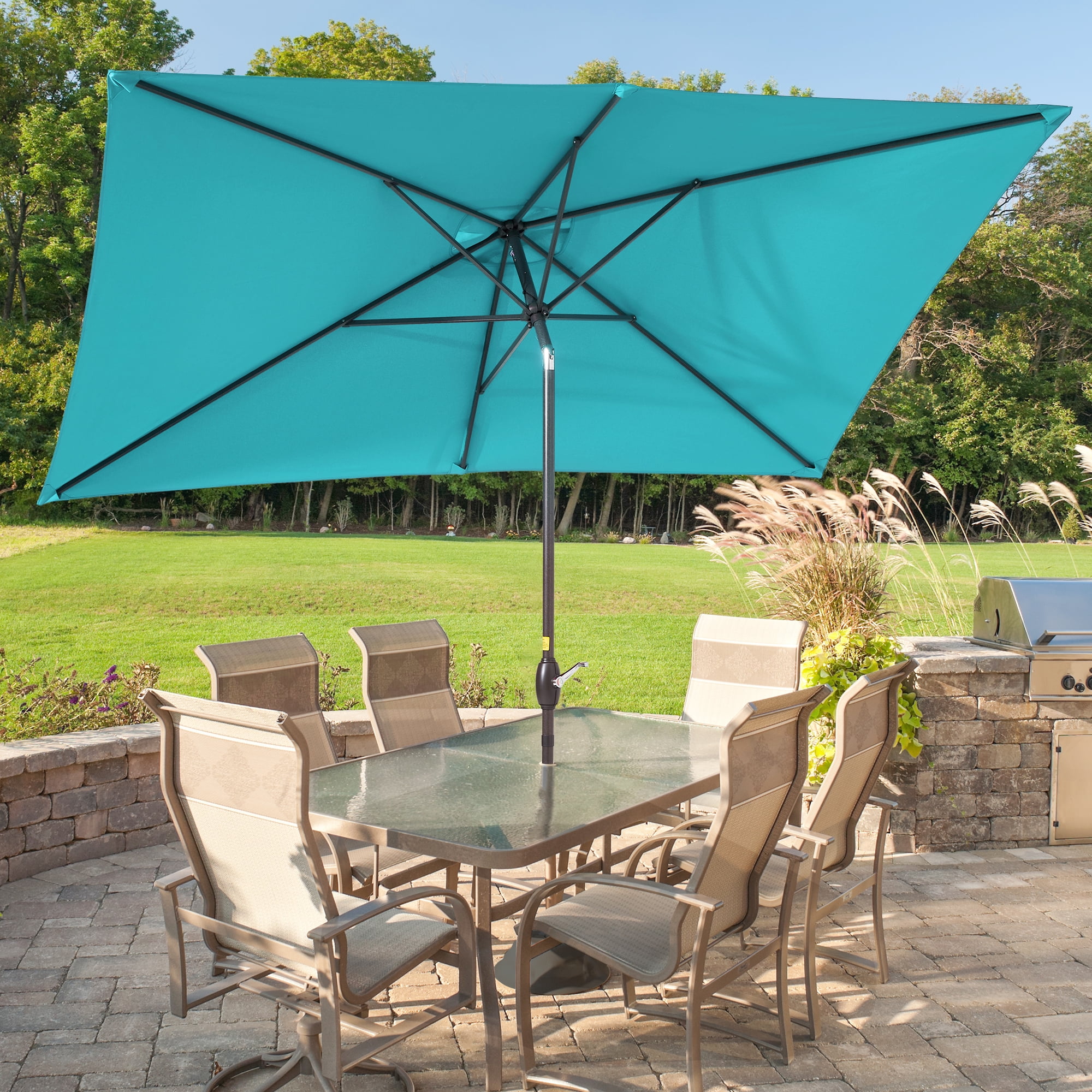 CHYVARY 10 x 6.5ft Patio Rectangular Umbrella Patio Market Outside ...