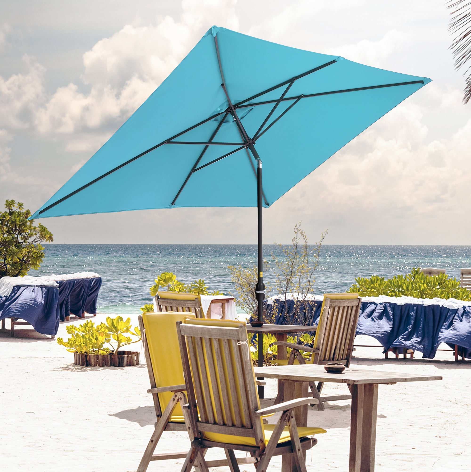 CHYVARY 10 x 7 ft Outdoor Patio Rectangle Market Umbrellas, Aluminum ...