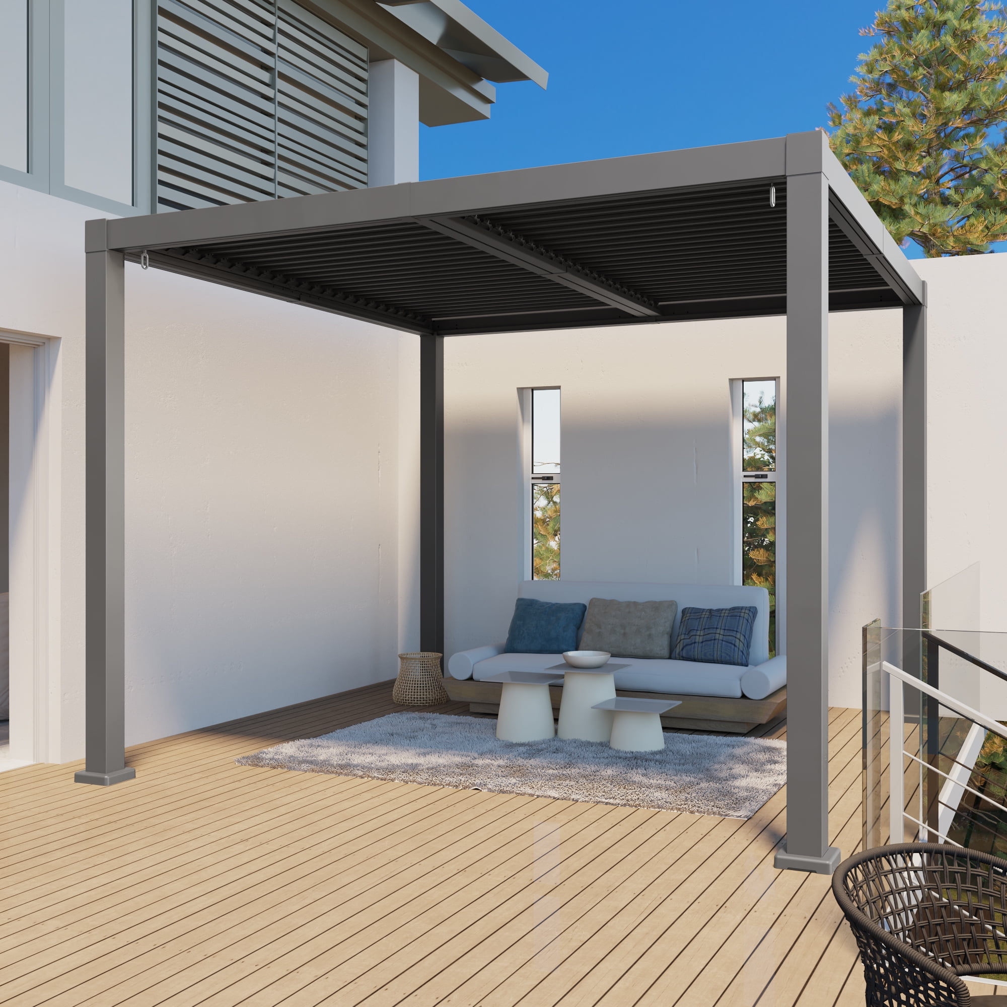 CHYVARY 10x10ft Patio Pergola All Aluminum with Adjustable Louvered ...