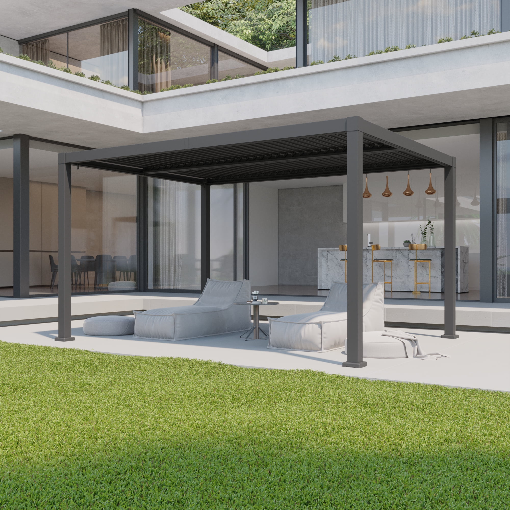 CHYVARY 10x13ft Patio Pergola All Aluminum with Adjustable Louvered ...